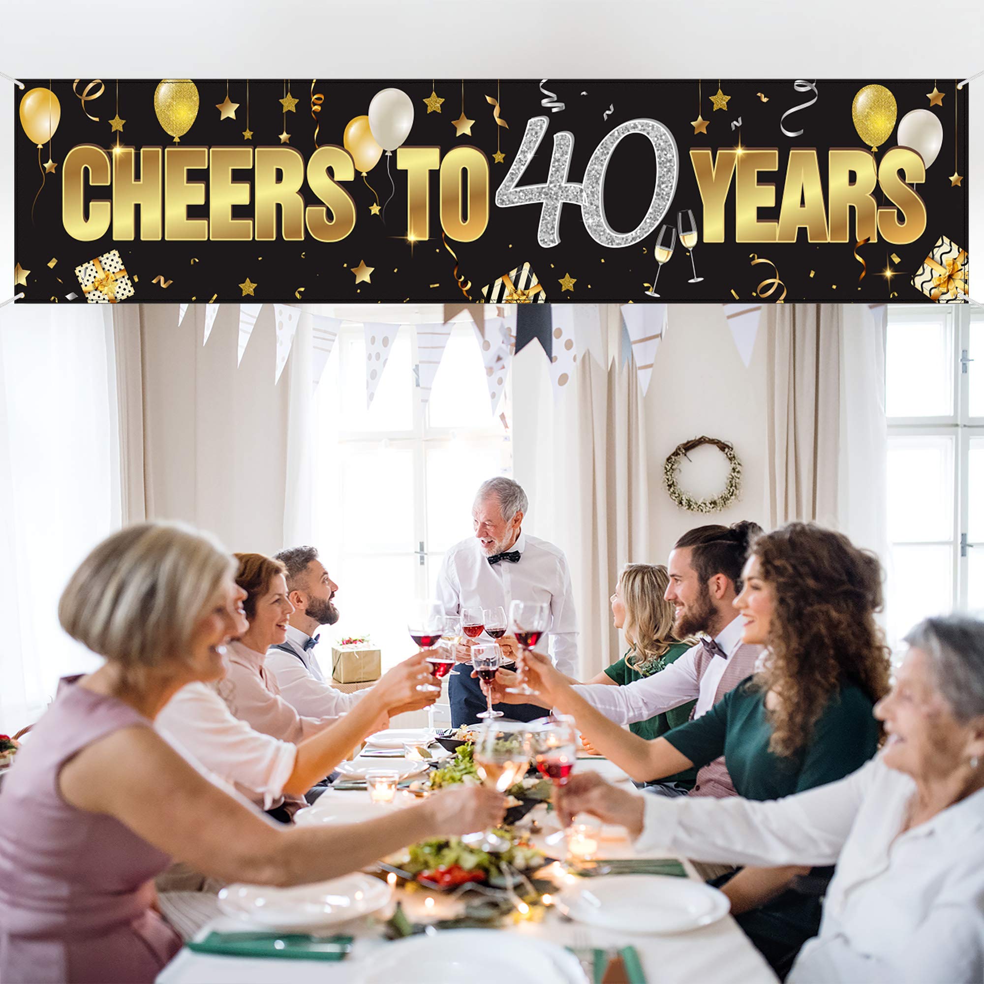 Buy 40th Birthday Banner, Happy 40th Birthday Cheers to 40 Years ...