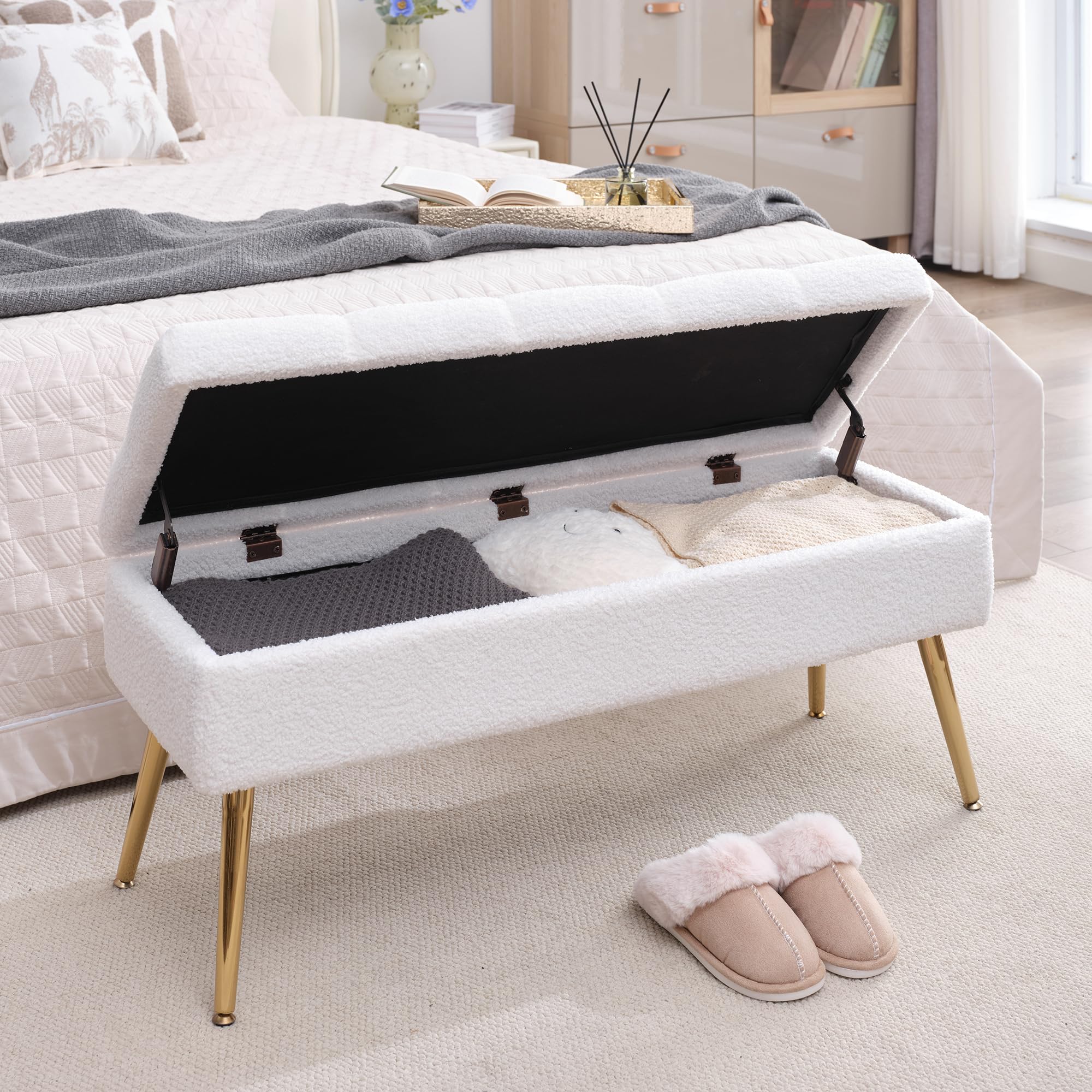 Storage Bench-Entryway Bench,Ottoman for Bedroom End of Bed,Modern ...