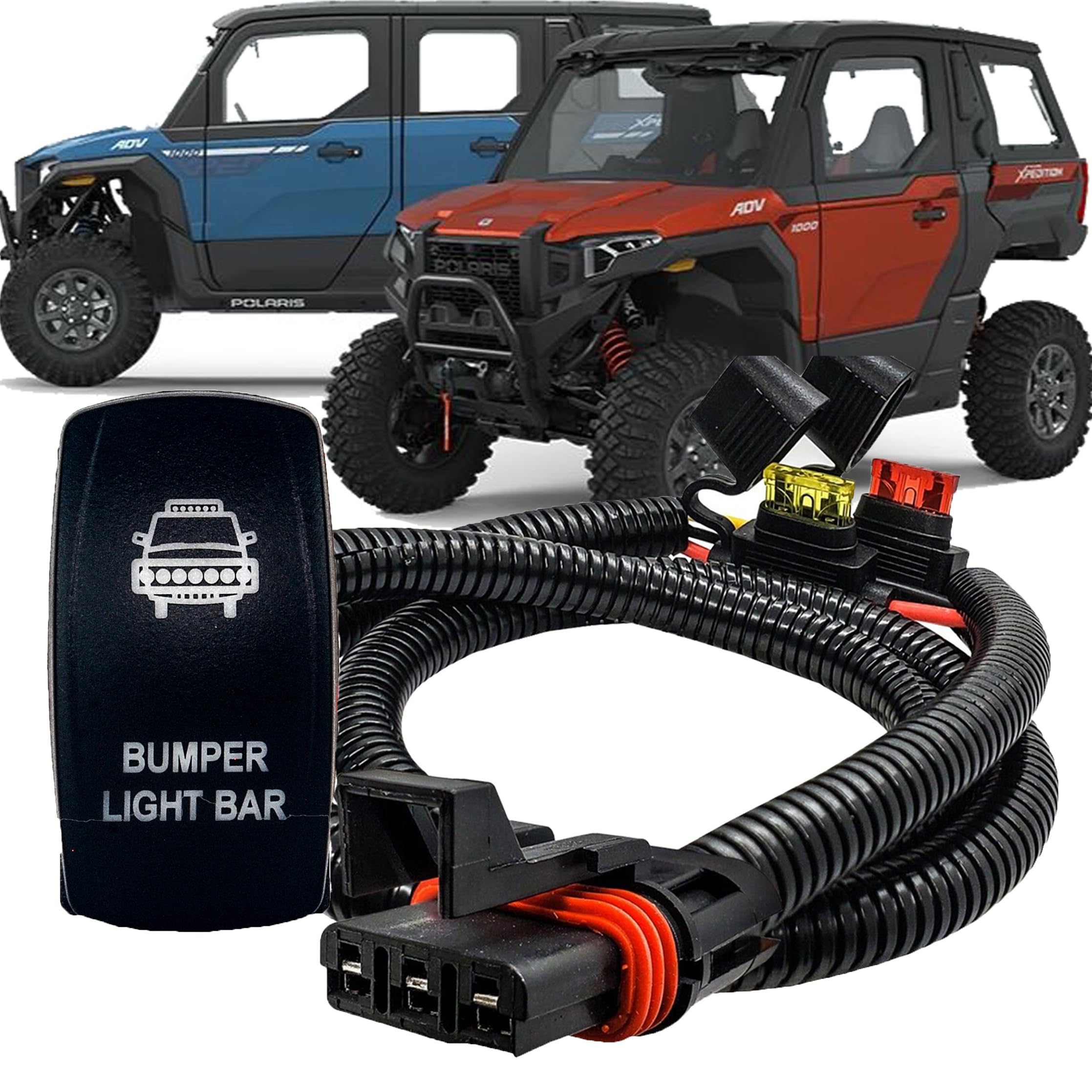 6ft. Power Bus Bar Plug & Play Wire Harness with On/Off Rocker Switch ...