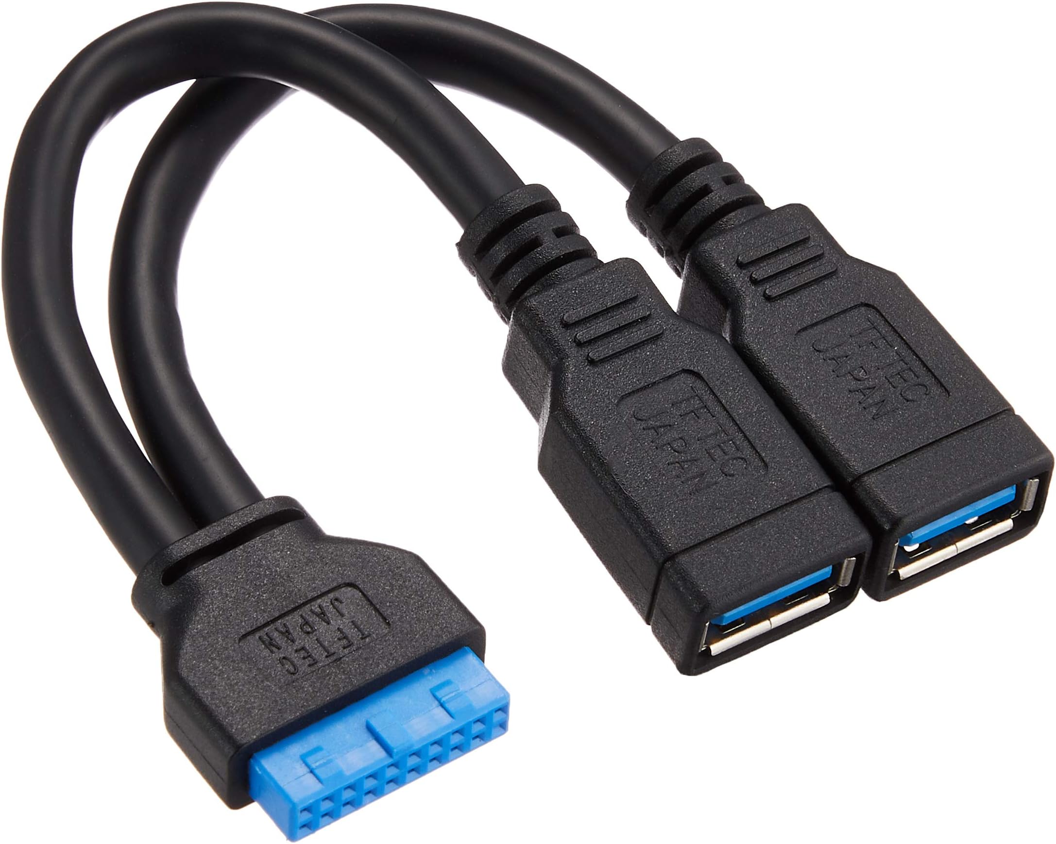 Amazon.co.jp: 変換名人 M/B上のUSB3.0ピンヘッダ端子 → USB3.0(A・メス×2)変換ケーブル MB-USB3/CA : パソコン・周辺機器