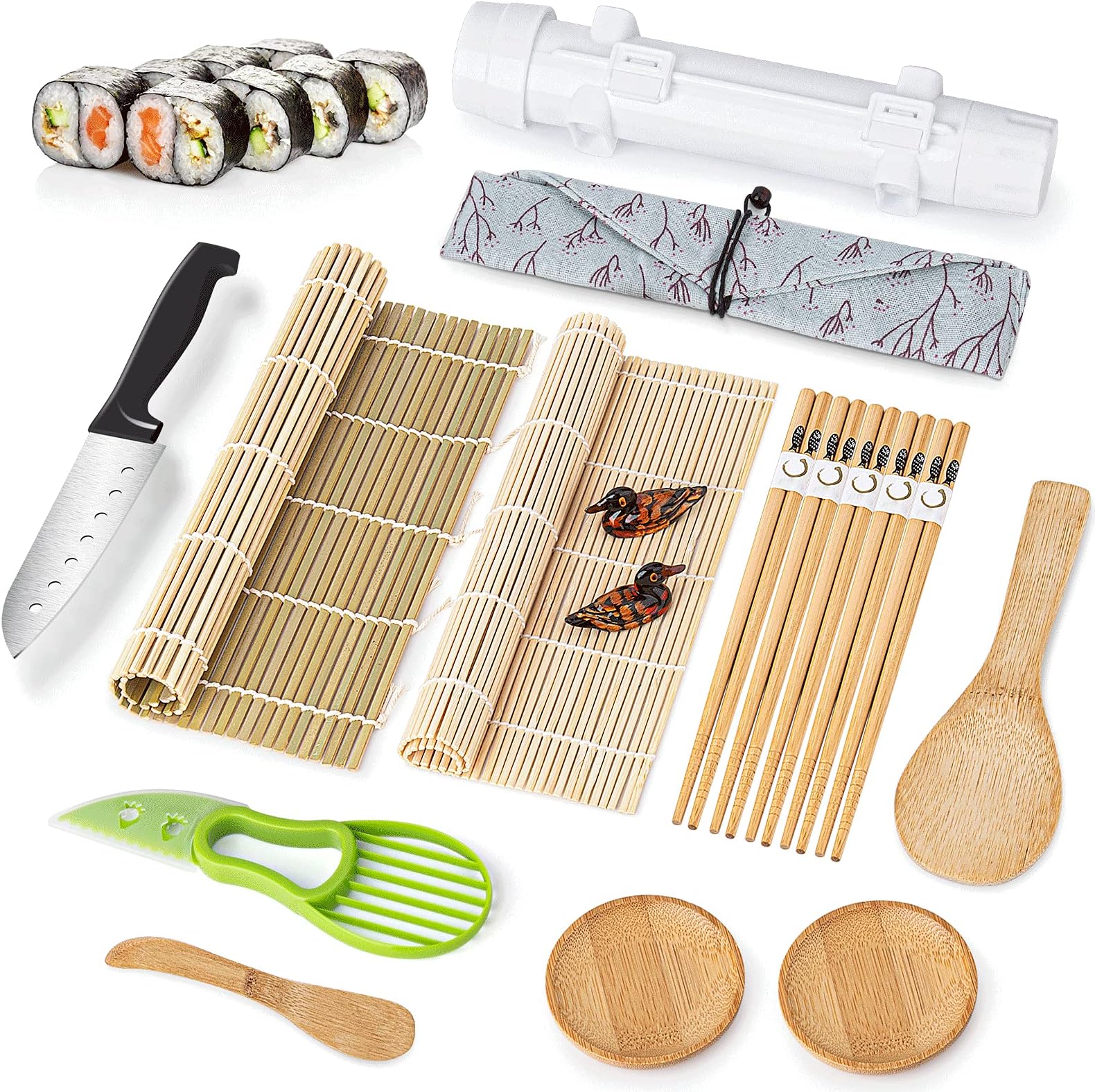 Amazon.com: Alas Sushi Making Kit, Beginner Sushi Roller, Sushi Mat ...
