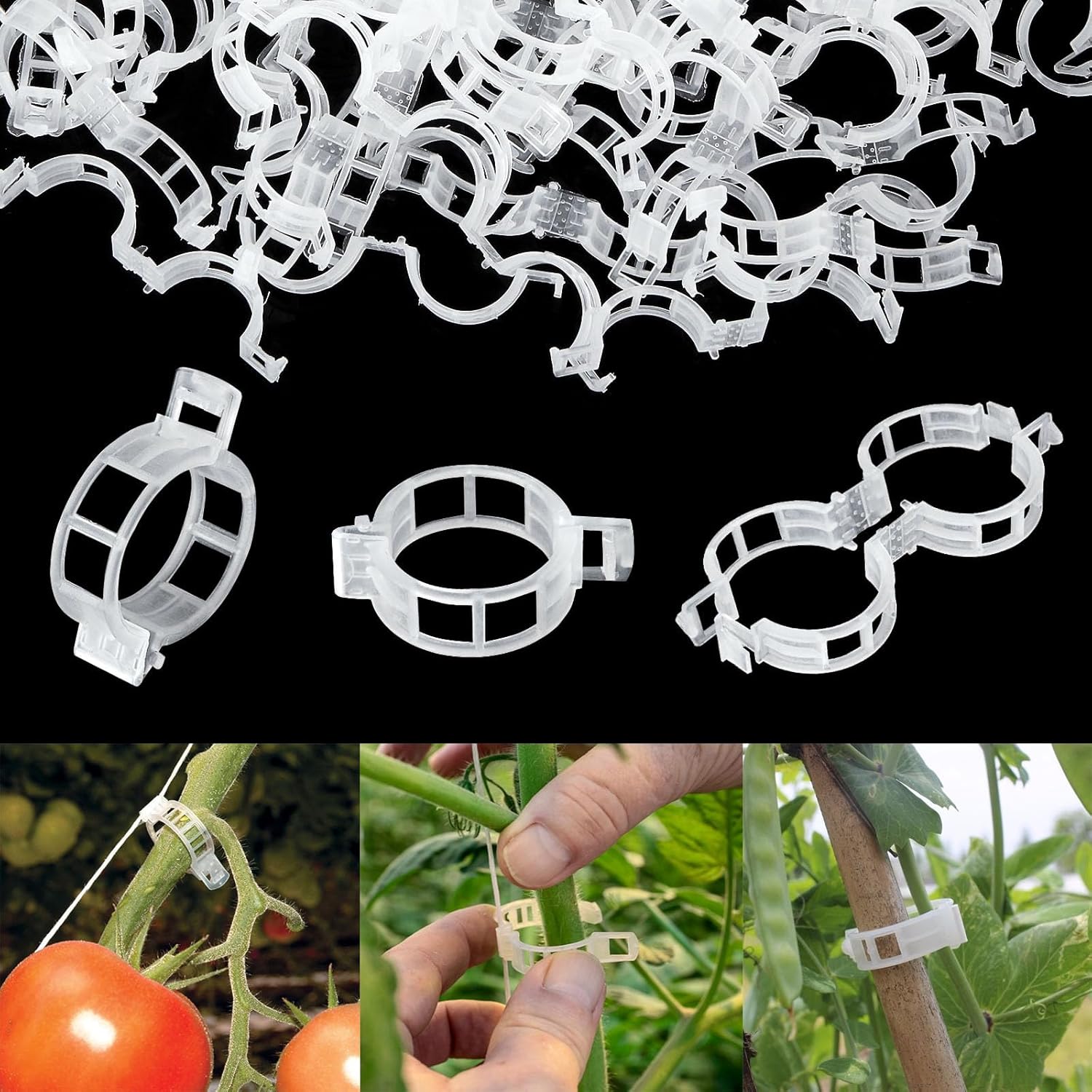 Amazon.com : Acrux7 500 PCS Plant Support Clips, Clear Plastic Plant ...