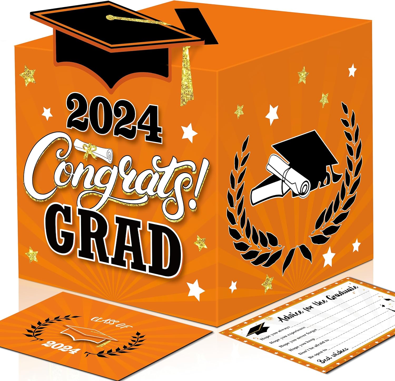 Amazon.com: algpty Graduation Wish Cards with Orange and Gold ...