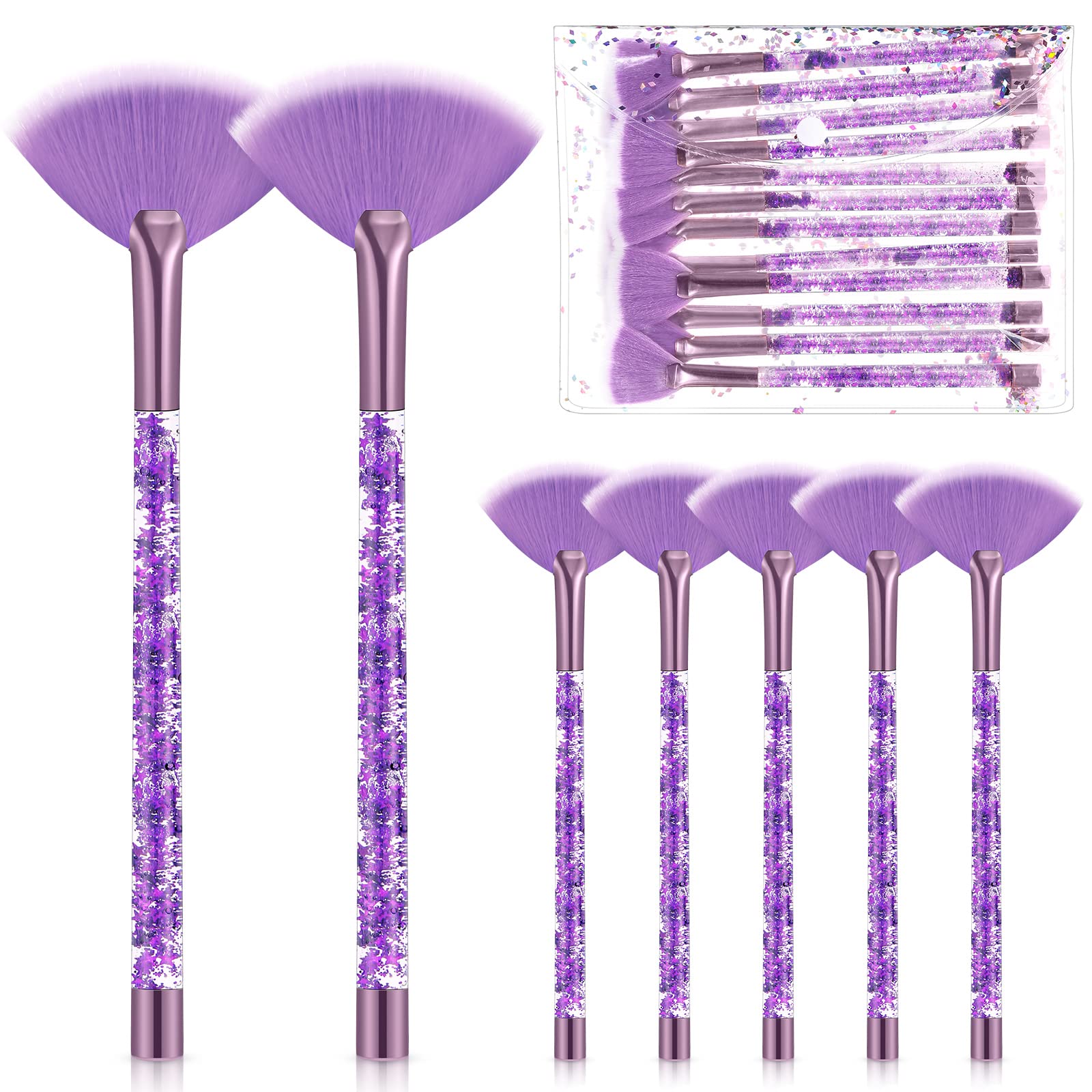 Amazon.com: 12 Pcs Fan Brushes for Facial Mask Brushes with Glitter ...