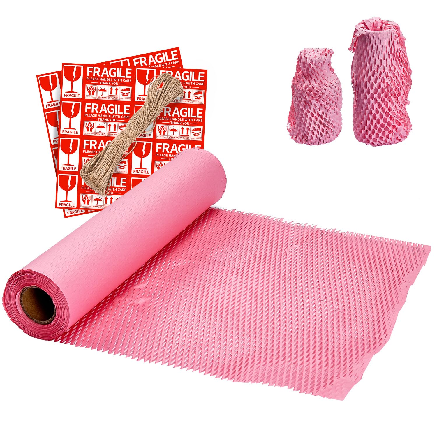 Snapklik.com : MUNBYN Pink Honeycomb Packing Paper, 15 Inches X 120 ...