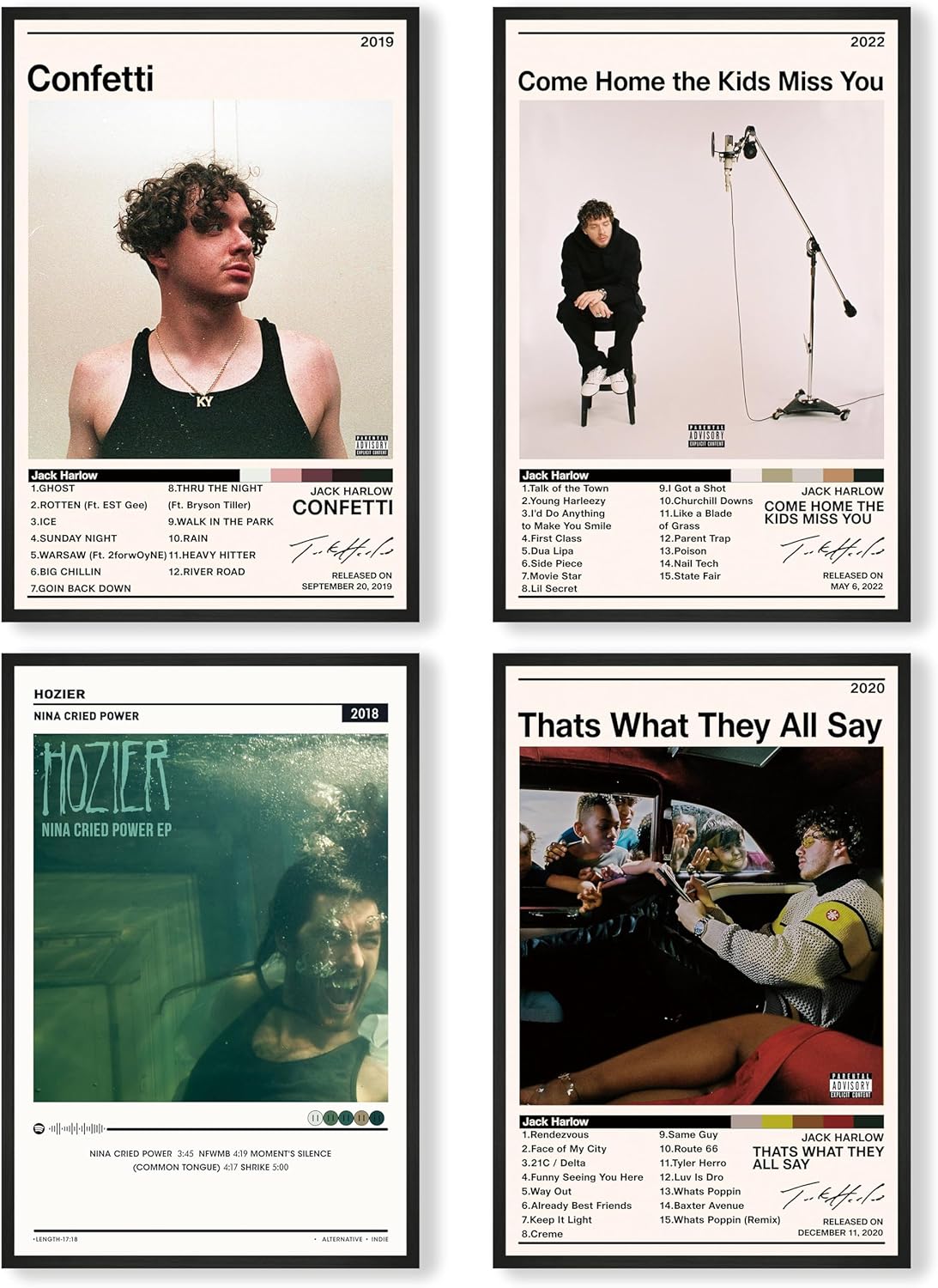 Amazon.com: BcoMfy Jack Harlow Poster Rapper Posters Album Cover ...