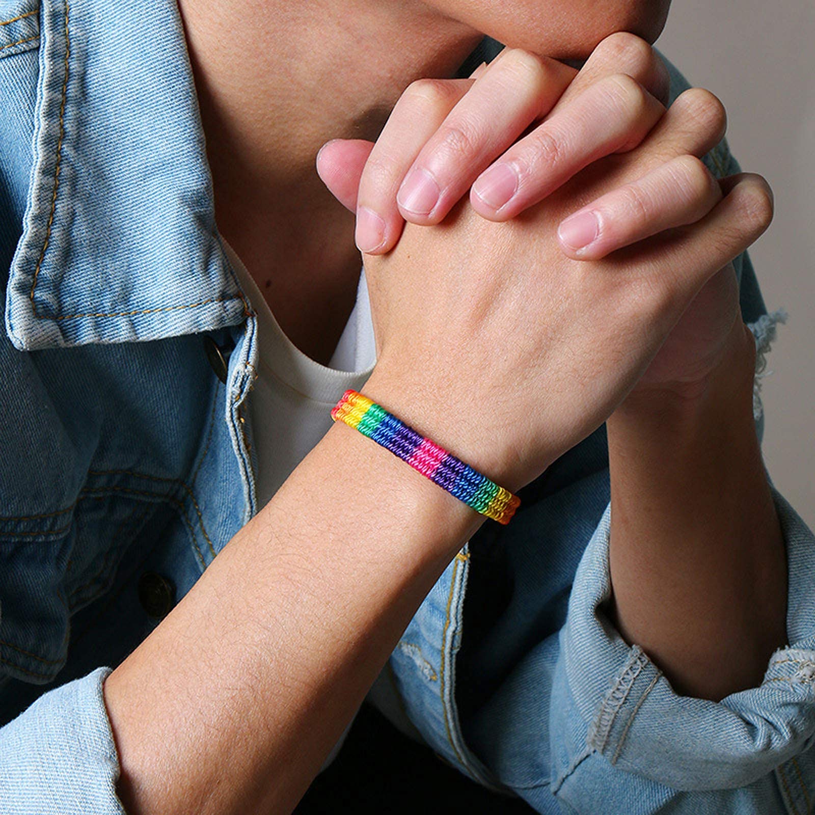 Snapklik.com : Rainbow LGBT Pride Bracelet Handmade Braided Friendship ...