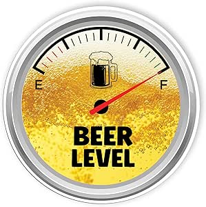 Amazon.com: Beer Levels Full Sticker Funny Beer Love Warning Stickers ...