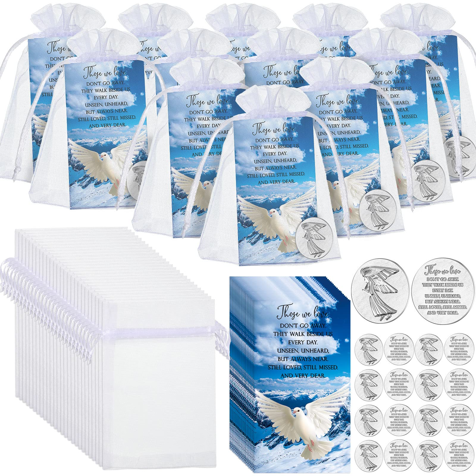 Amazon.com: Fumete 50 Sets Christmas Memorial Angel Coins Set Funeral ...