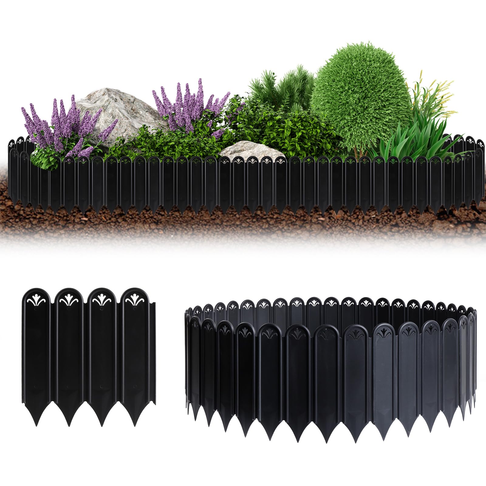 Snapklik.com : 20pcs Garden Edging Border, 8.7"X 8"Garden Landscape ...