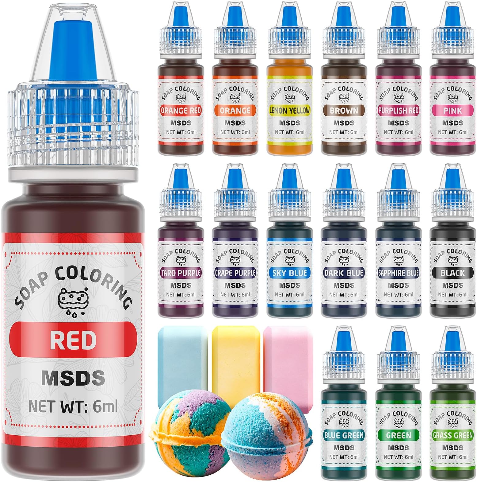Amazon.com: Natural Food Coloring and Soap Dye -Bundle of 18 (10ml ...