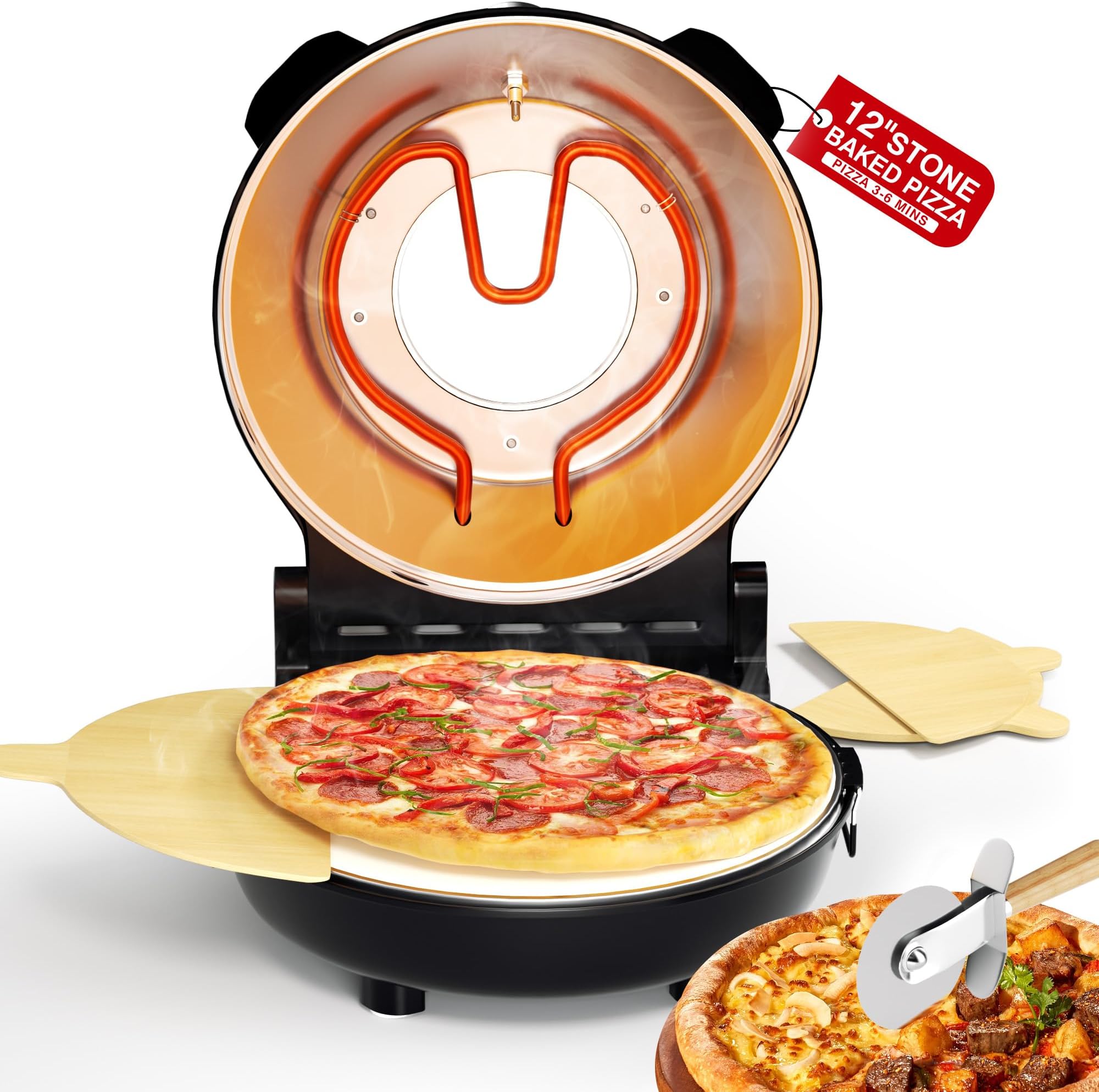 Amazon.com: PYY Pizza Oven Indoor 12 Inch Electric Pizza Oven ...