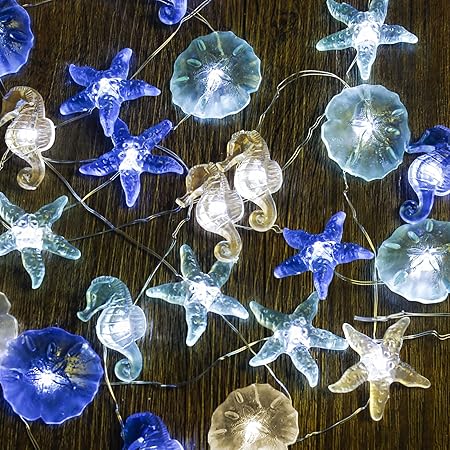 Amazon.com: Nautical Decorative Coastal String Lights, Lighthouse ...
