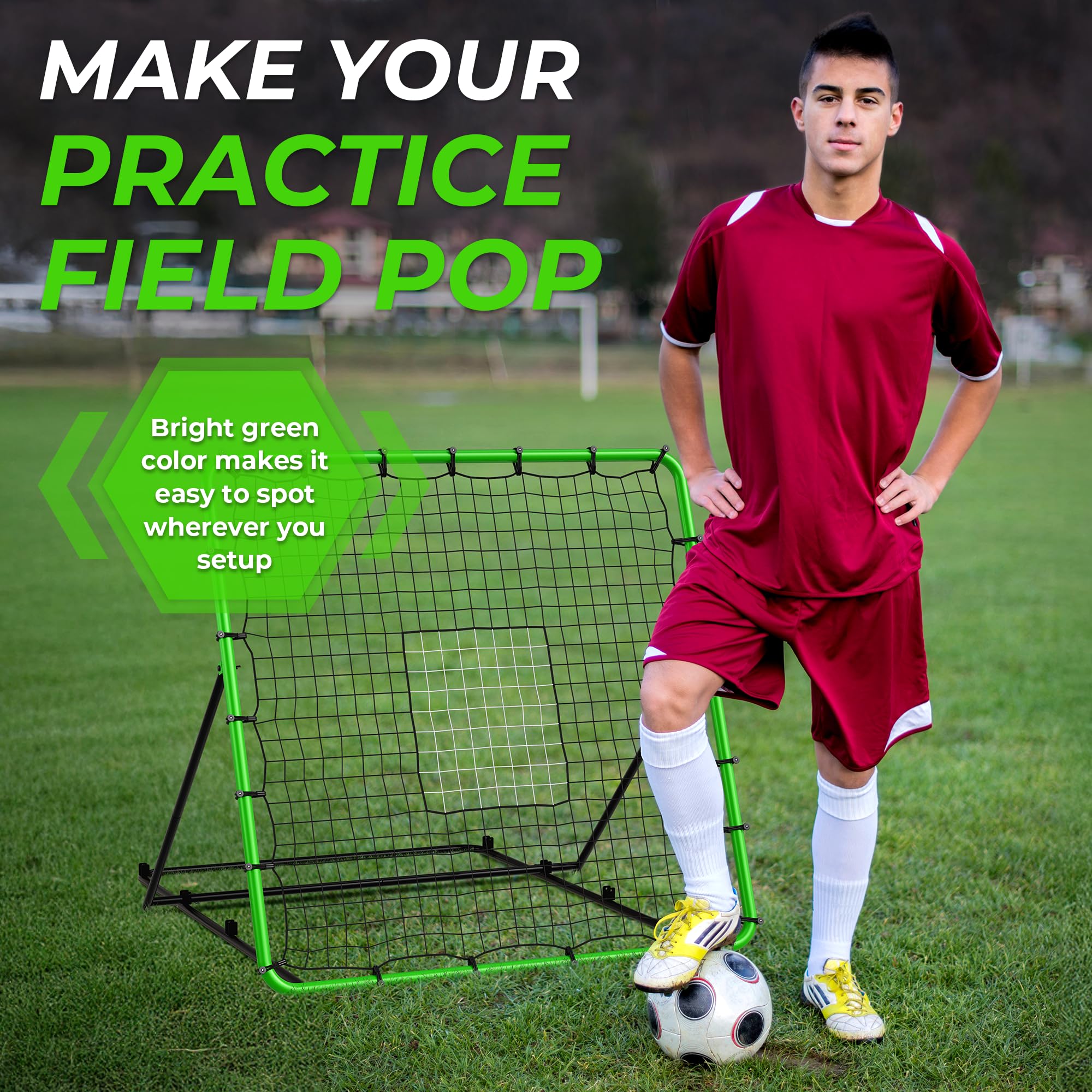Soccer Nets For Backyard 4x4 FT Soccer Rebounder Net - Adjustable ...