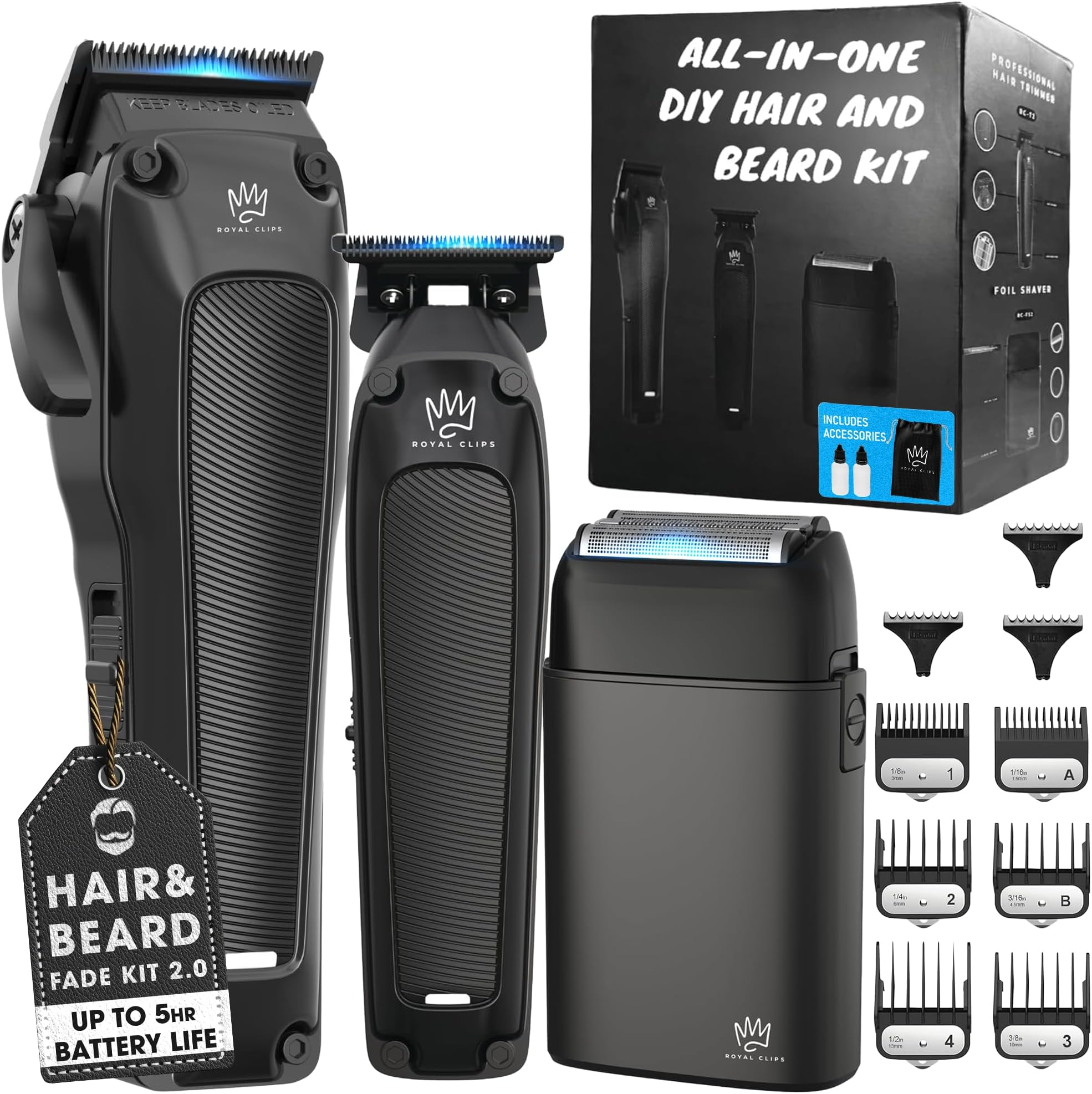 Amazon.com: Royal Clips Hair and Beard Fade Kit 2.0 – Professional ...