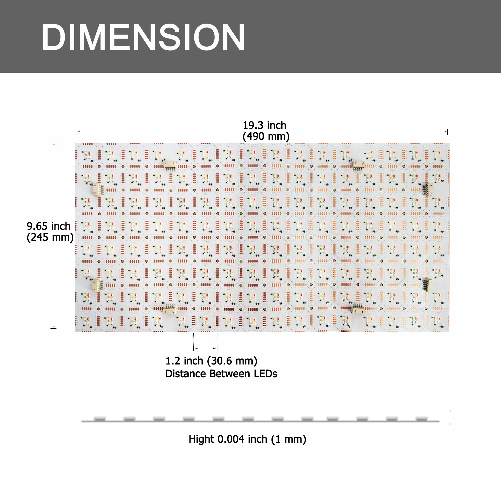 Snapklik.com : 4-Pack LED Backlight Sheet 24V 45W RGBW3000K White, 19 ...