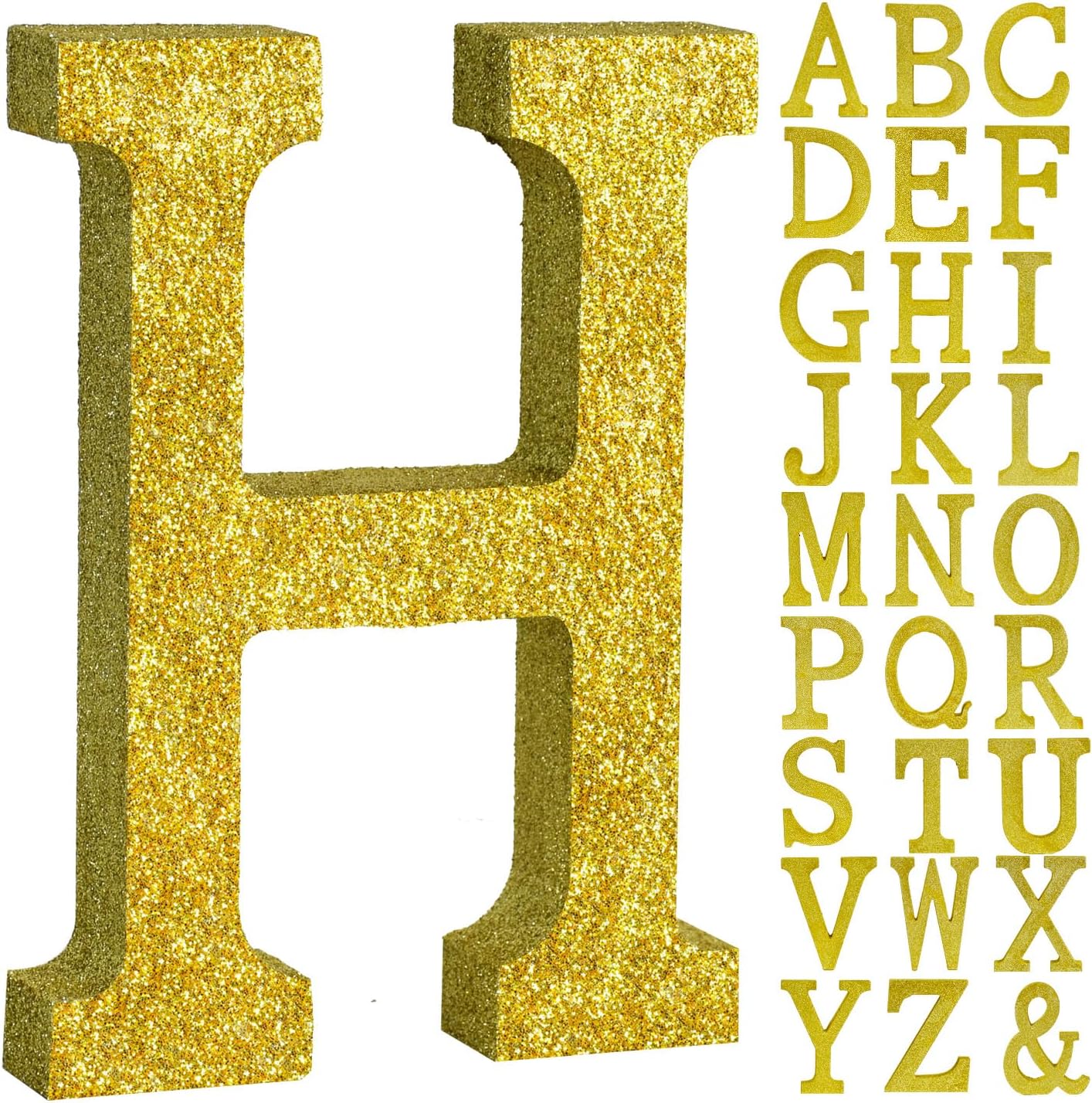 Amazon.com: TONIFUL 8 Inch Gold Glitter Letter H Table Centerpiece A-Z ...