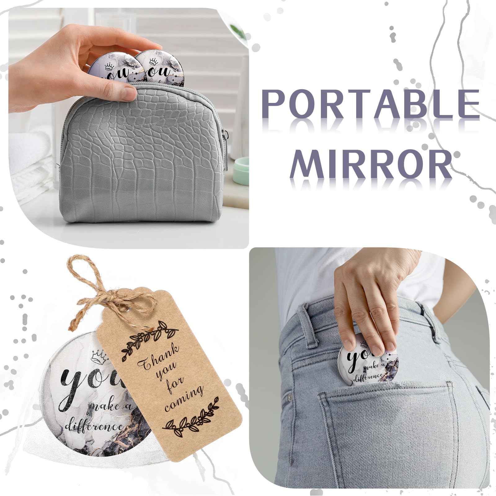 50 Sets Inspirational Appreciation Gifts Compact Mirrors Bulk Employee ...