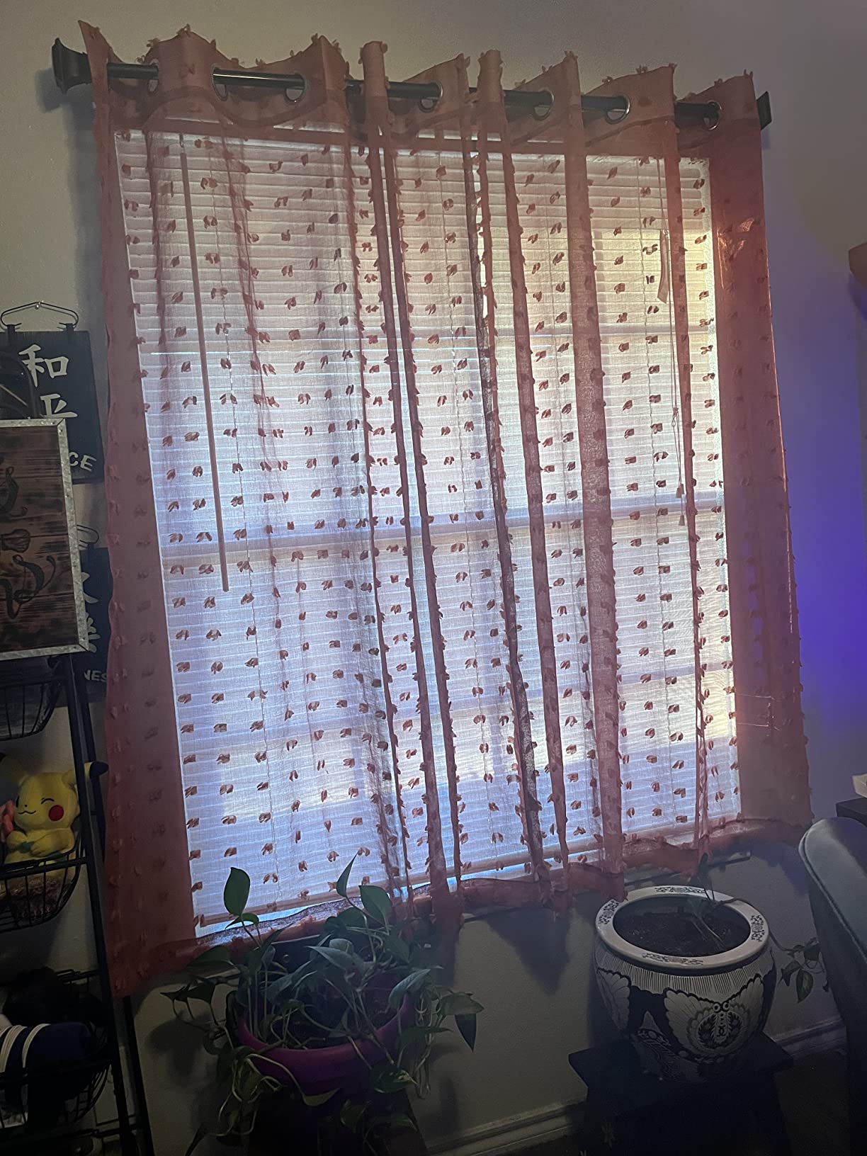 $7/mo - Finance Terracotta Rust Sheer Curtains 84 Inches Long for ...