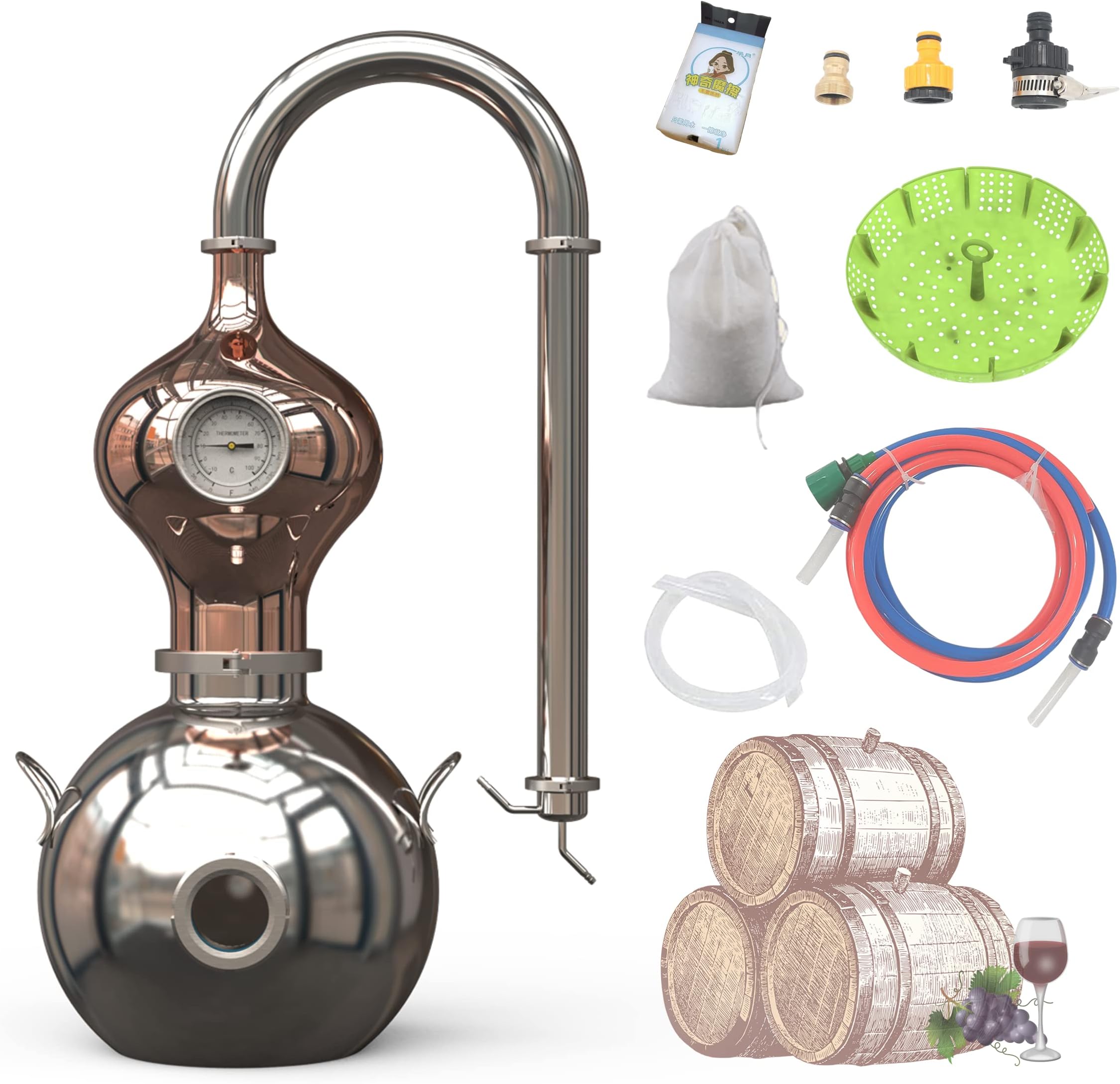 Amazon.com: VEVOR Electric Alcohol Still 13Gal/50L,230V/60Hz, Alcohol ...