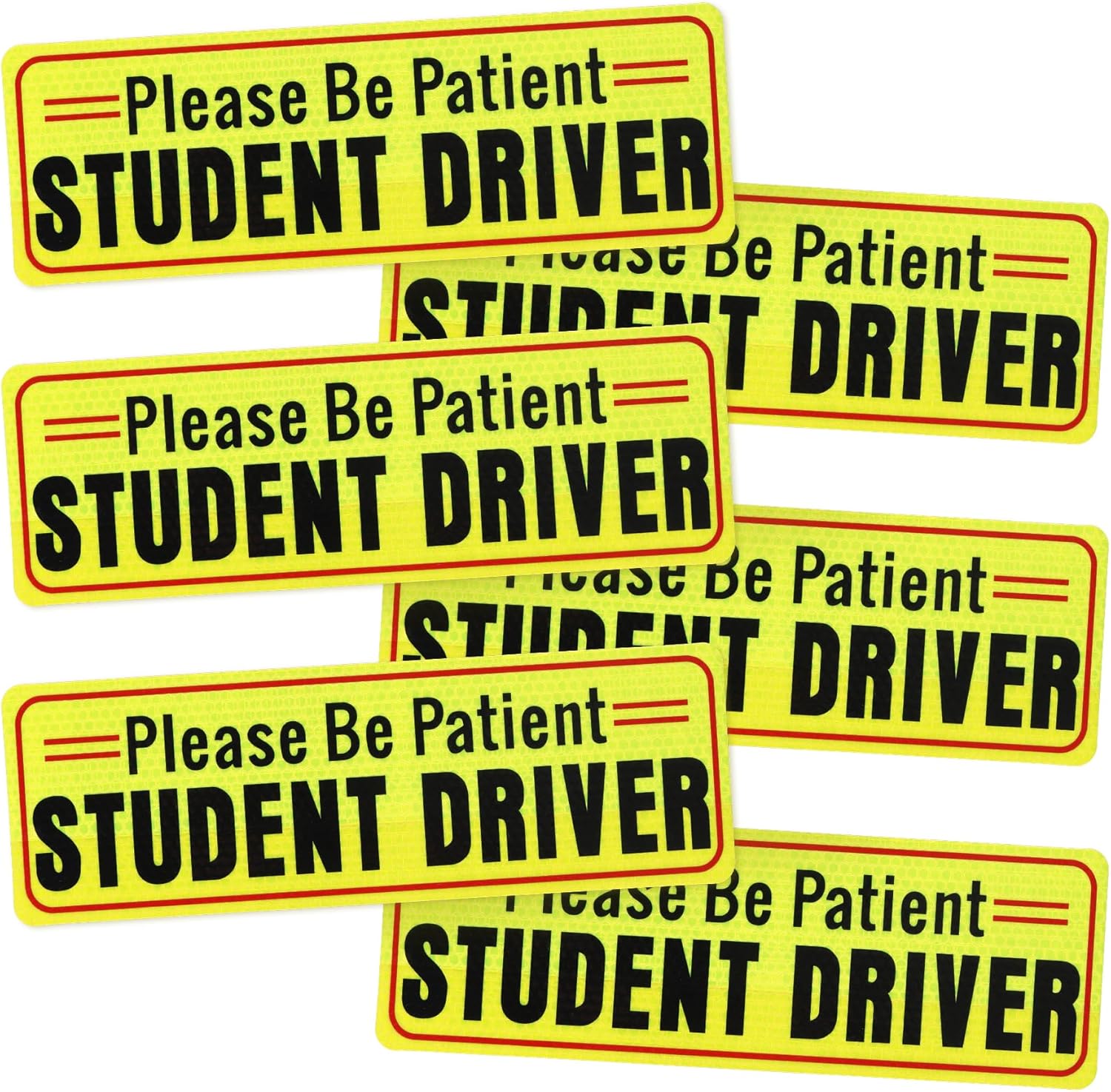 Amazon.com: SINGARO Student Driver Sticker for Car, 6pcs Reflective ...