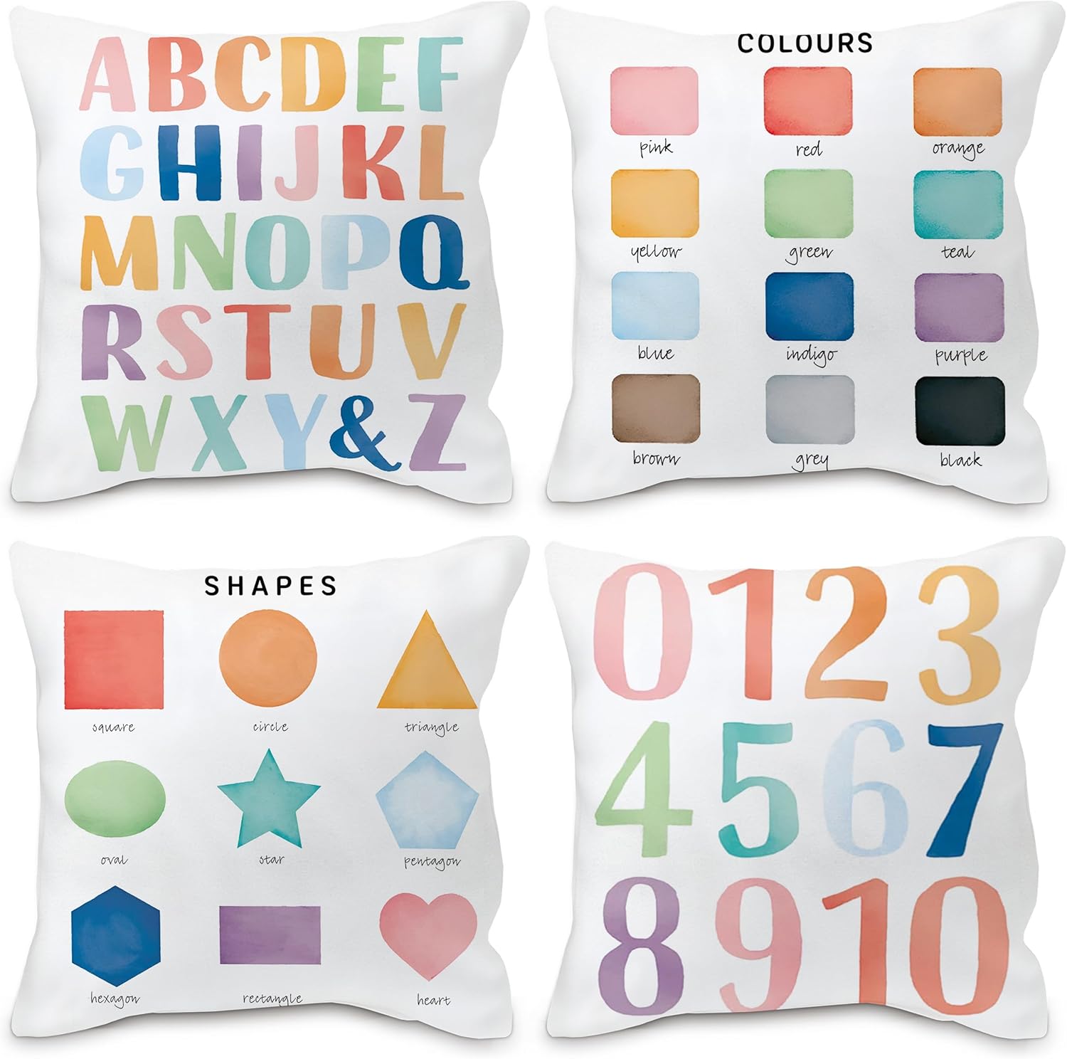 Amazon.com: Nvotell Boho Alphabet Pillow Cover - Boho Rainbow Alphabet ...