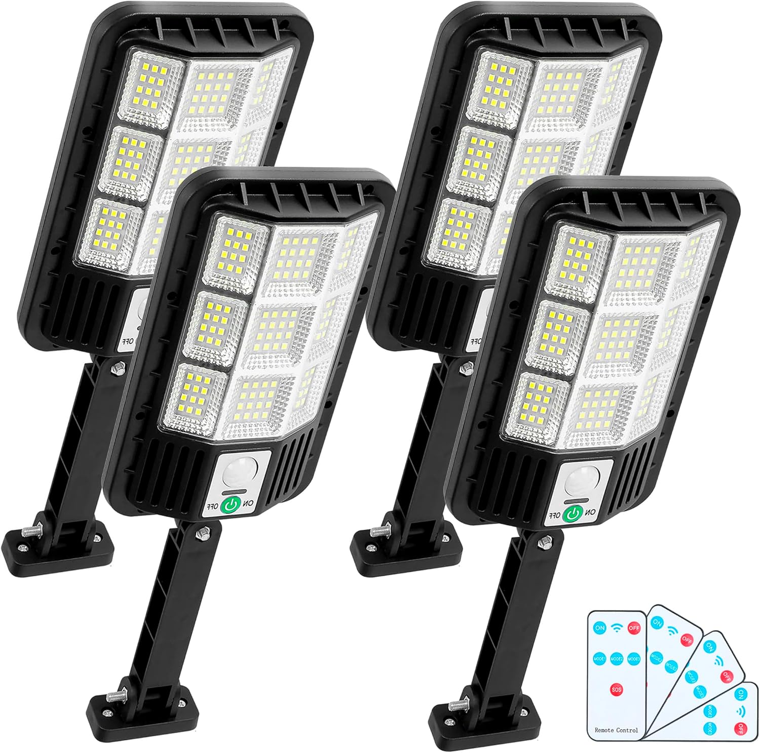 4-Pack Solar Outdoor Lights, Motion Sensor Flood Light with 3 Modes ...