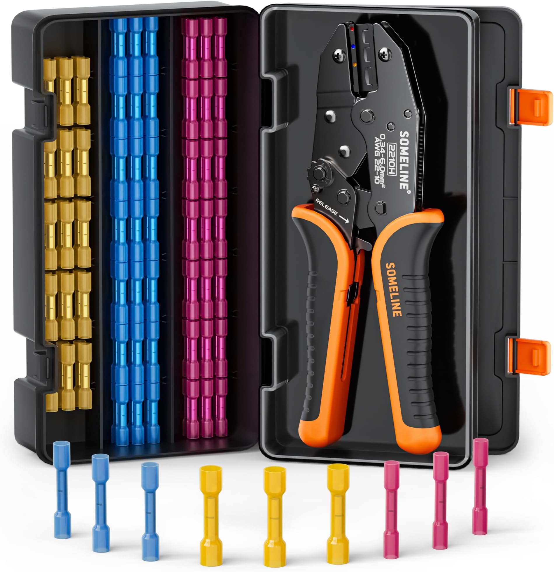 Kit D'outils de Sertissage de Bornes de fil Isolées, Preciva Pince à Sertir à Cliquet 0,5-6 mm² ...