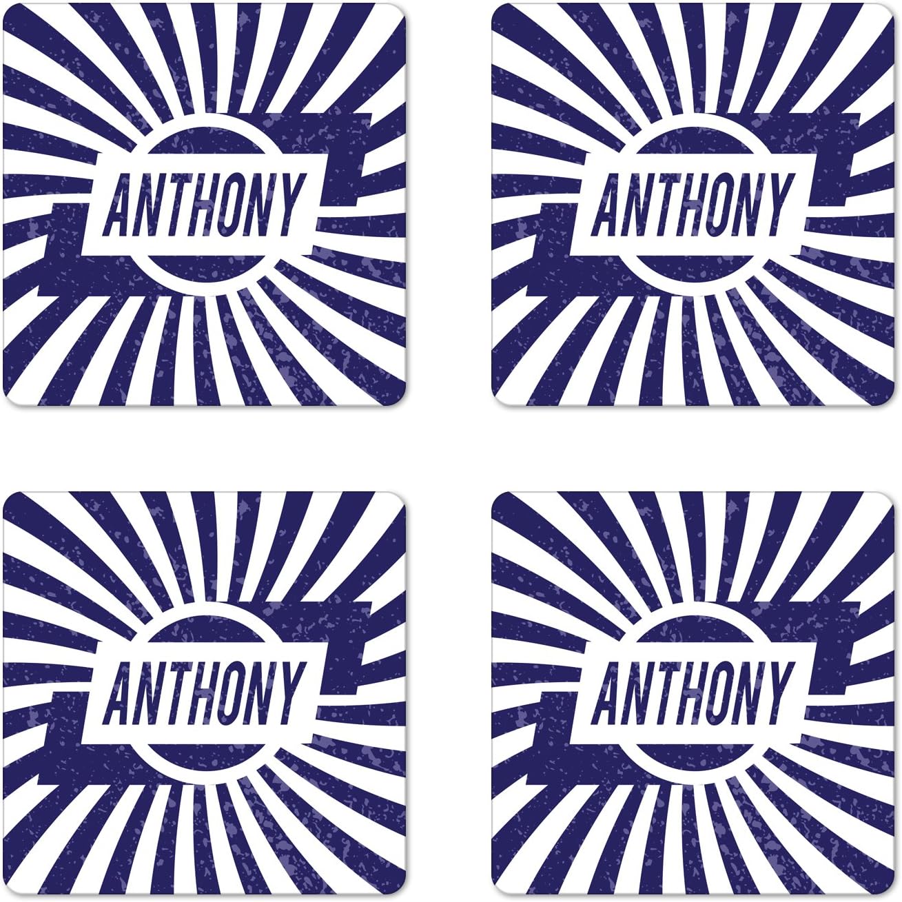 Amazon.com: Ambesonne Anthony Coaster Set of 4, Masculine Given Name ...