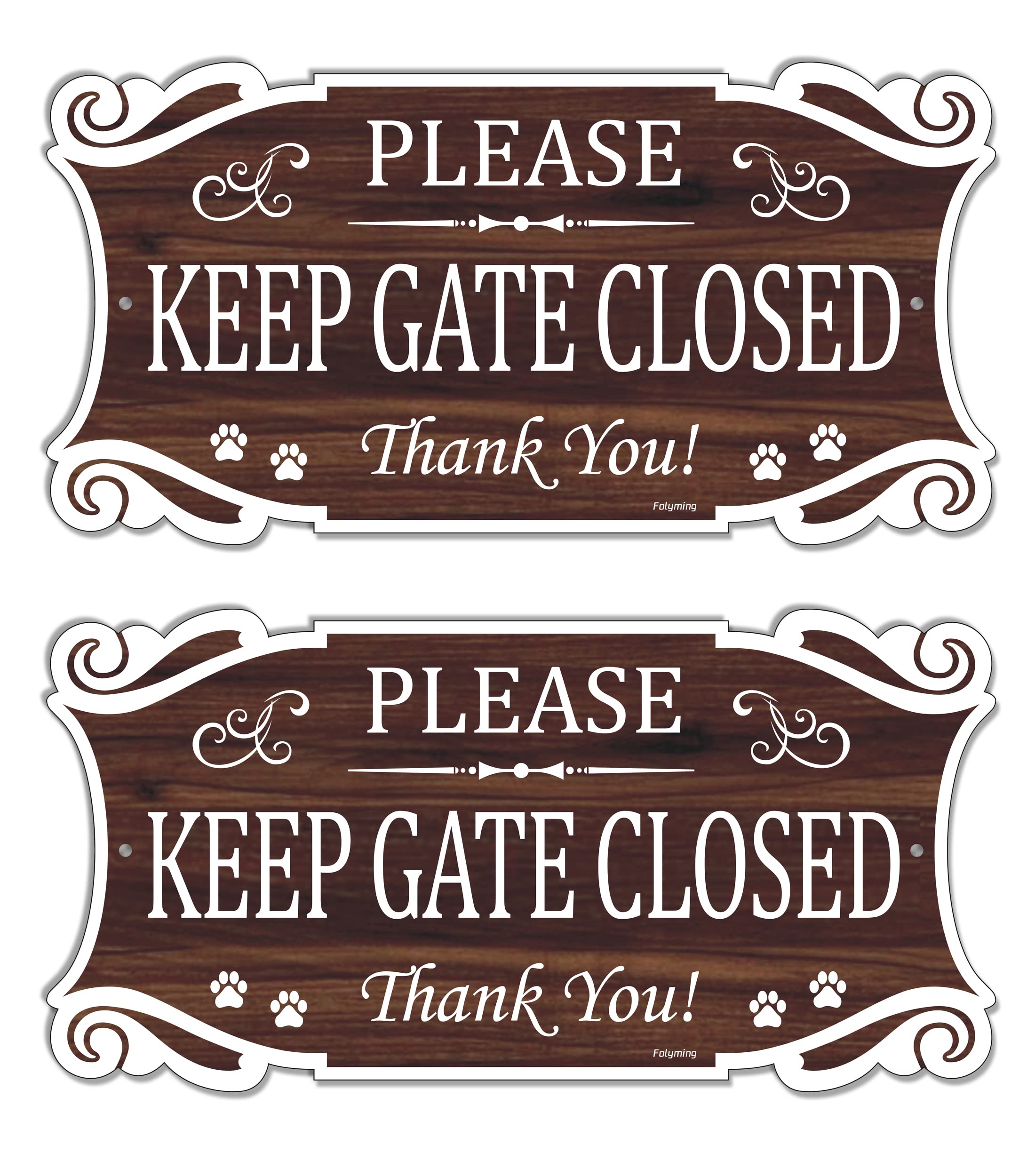 Amazon.com: 2 Pack Please Keep Gate Closed Thank You Signs 12 x 6 ...