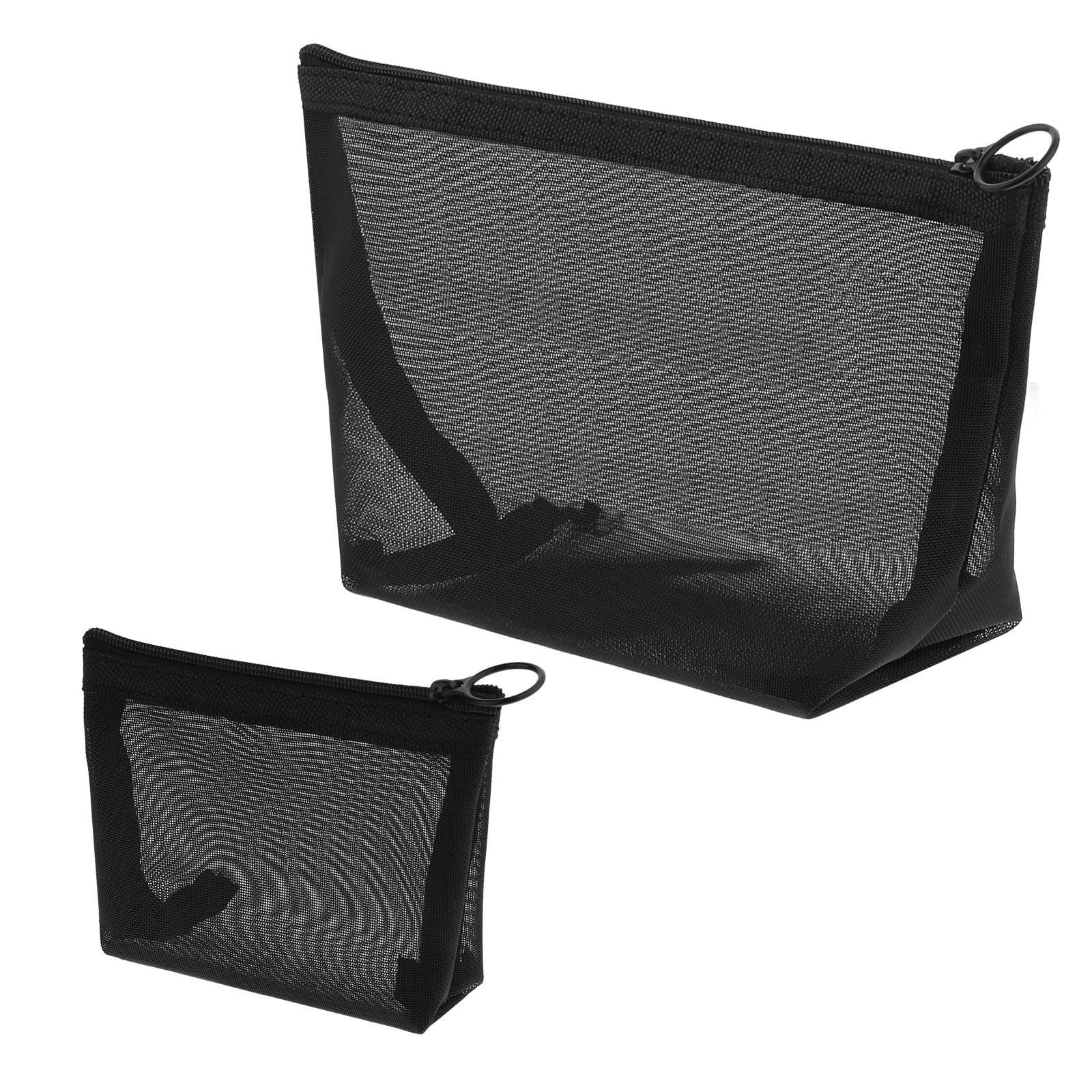 Amazon.com: InnoHHustle 4Pcs Mesh Cosmetic Bag Black Mesh Makeup Bag ...