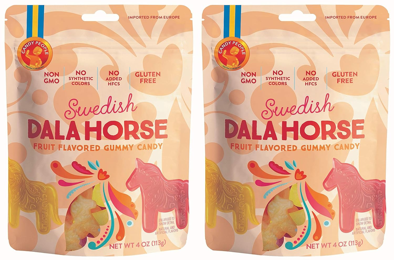 Amazon.com : Candy People Swedish Candy Dala Horse Fruit Flavored Gummy ...