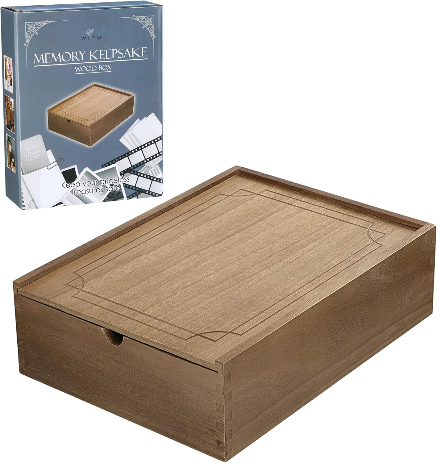 Amazon.com: WEBU Wooden Box- Wooden Storage Box with Lids-, Keepsake ...