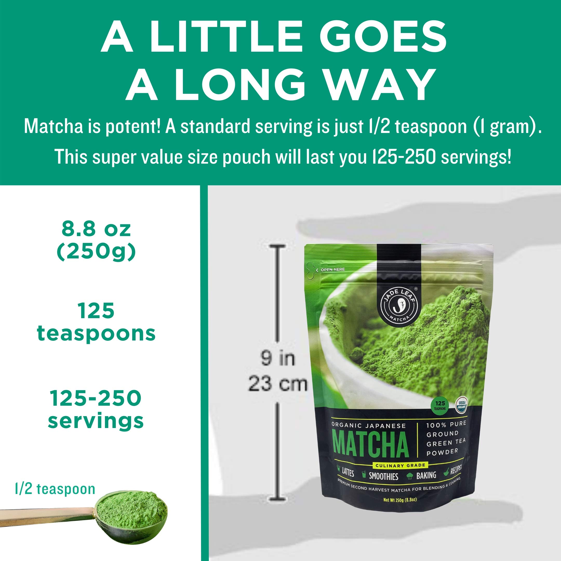 Jade Leaf Organic Matcha Green Tea Powder - Authentic Japanese Origin ...