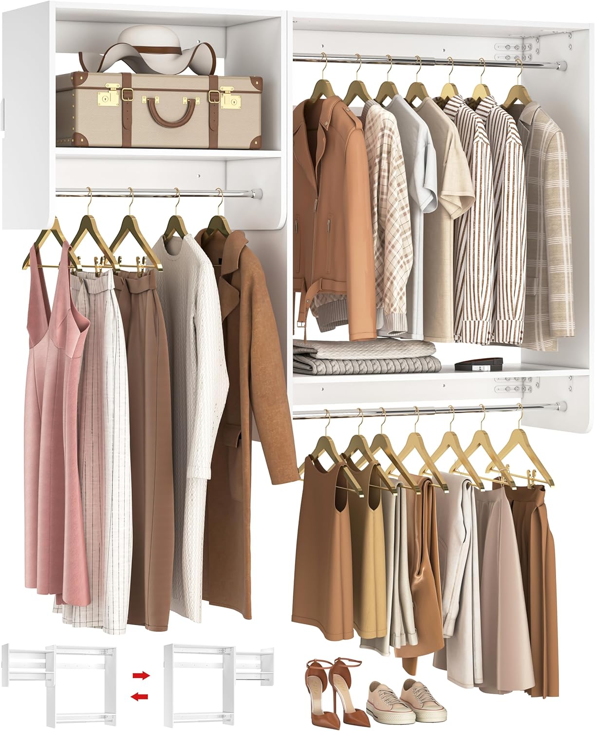 Amazon.com: Unikito 36” - 60” Closet System, 5FT Walk in Closet ...