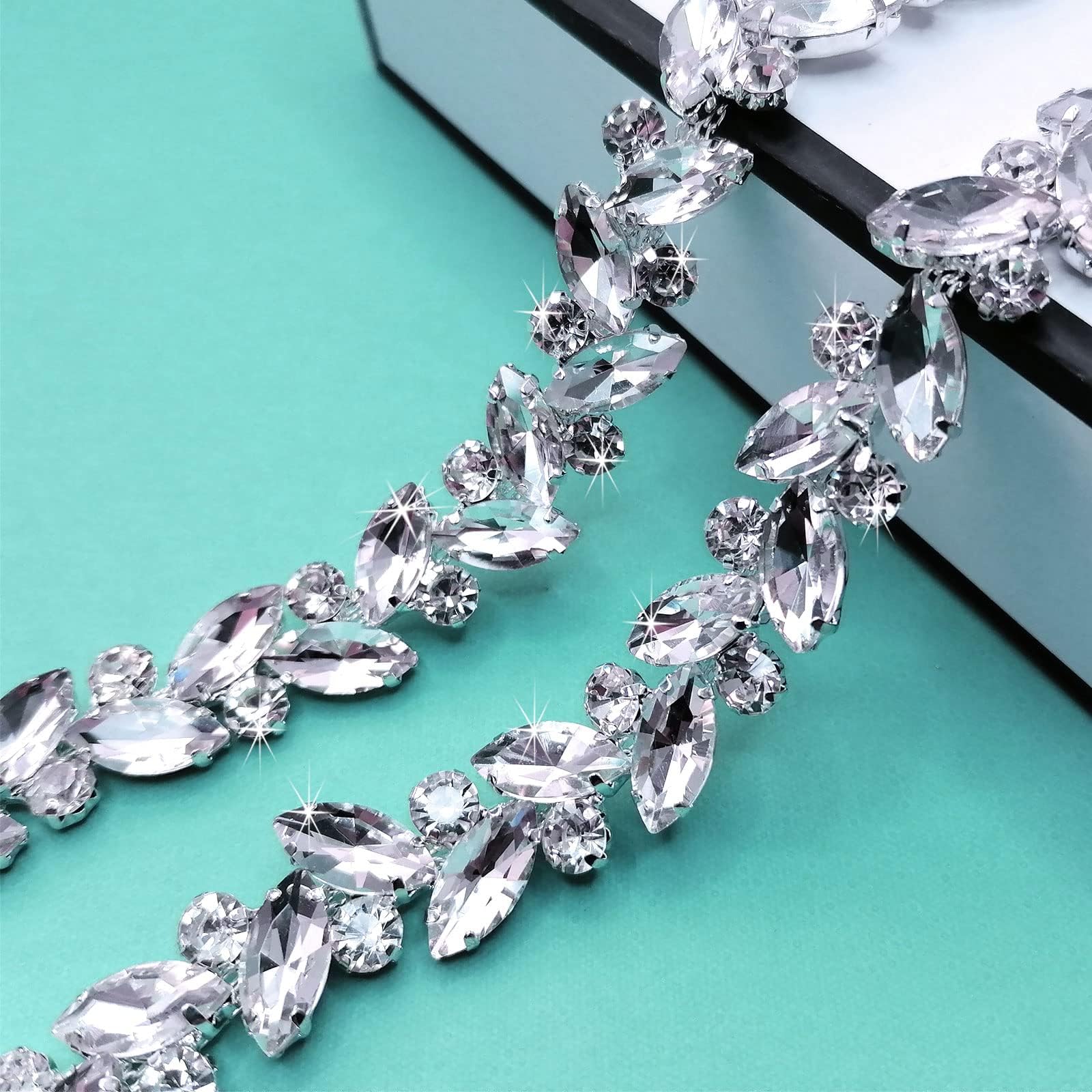 Amazon.com: Expo International Eva Faux Rhinestone Metallic Braid Trim ...