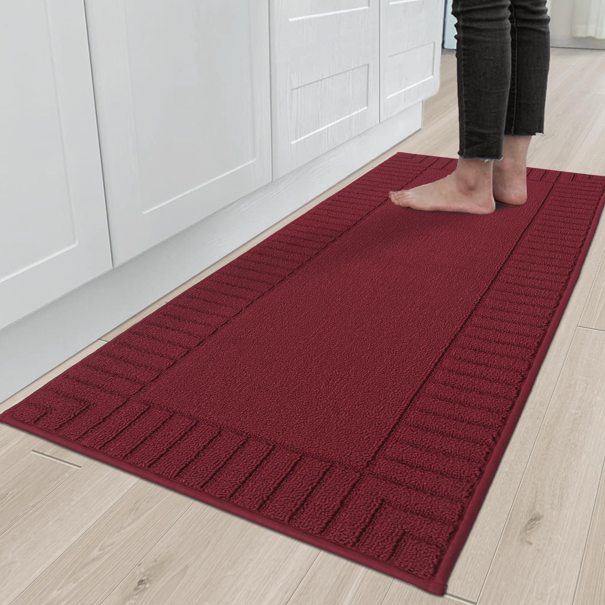 Amazon.com: BEQHAUSE-Kitchen-Rugs-and-Mats Non Skid Washable Kitchen ...