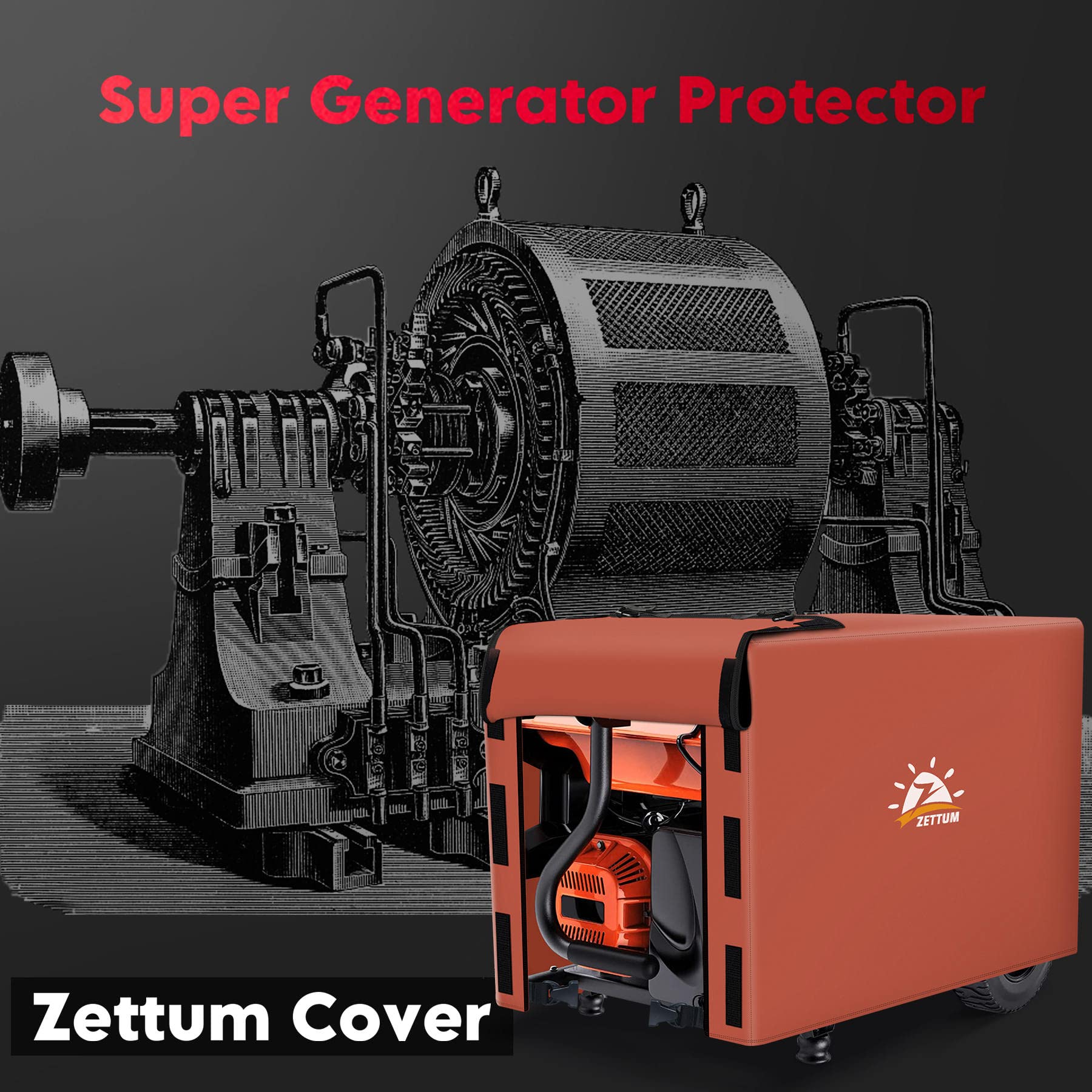 Zettum Generator Cover 35 Inch - 600D Outdoor Generator Cover Heavy ...
