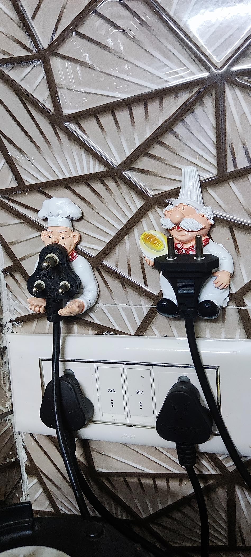 shopurb Resin Wall Mounted Adhesive Cook Chef Design Power Plug Socket ...