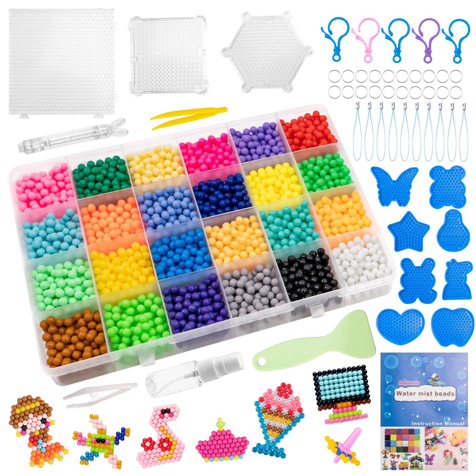 Amazon.com: Fenspeed Non-Iron Fuse Beads Kit 5mm 24 Colors 3600pcs ...