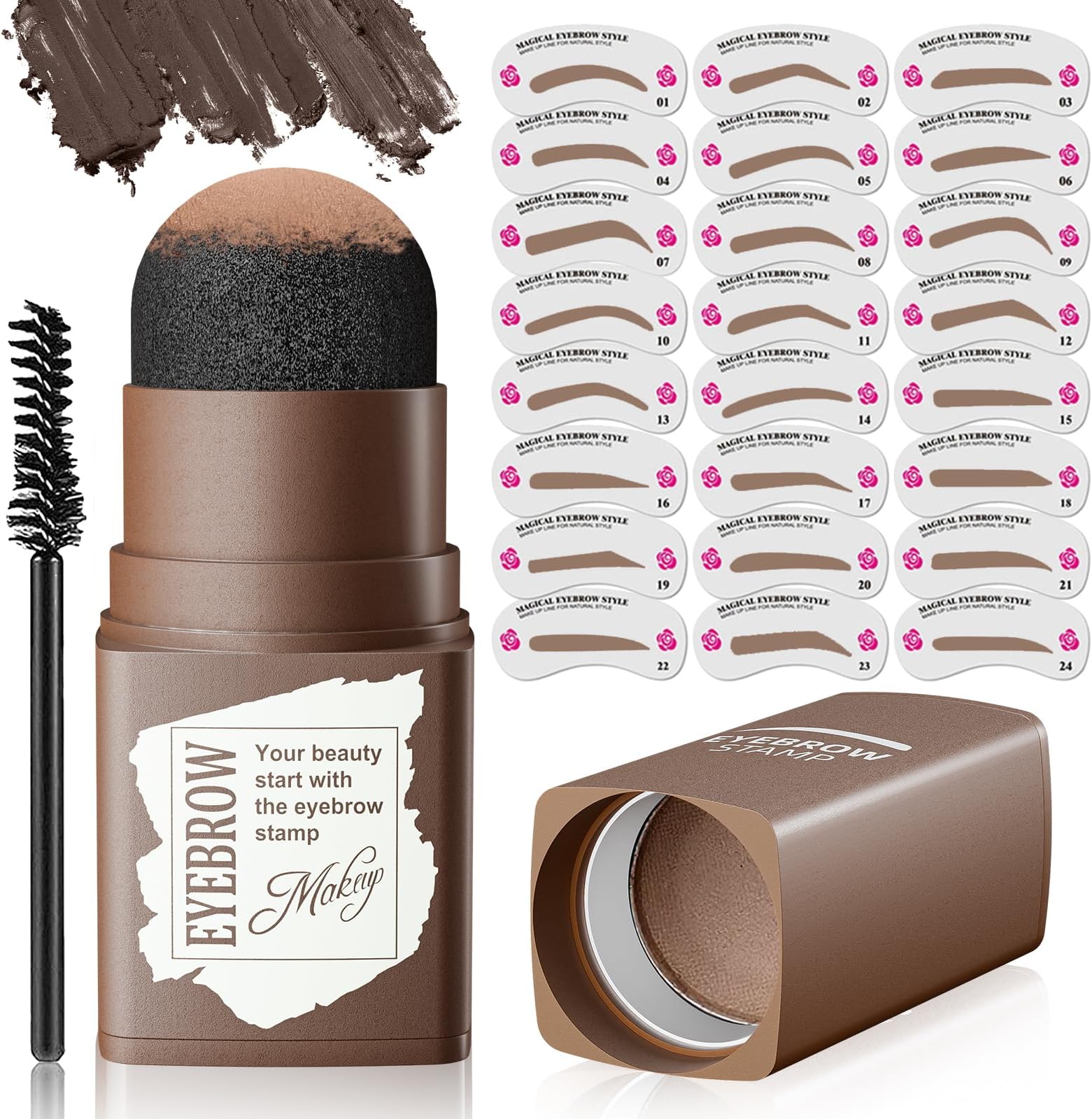 Amazon.com : Eyebrow Stamp Stencil Kit - Long-lasting Waterproof Eye ...