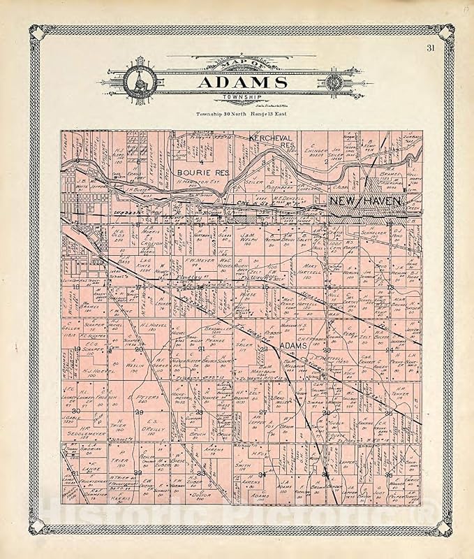 Amazon.com: Historic 1907 Wall Map - Plat Book of Allen County, Indiana ...