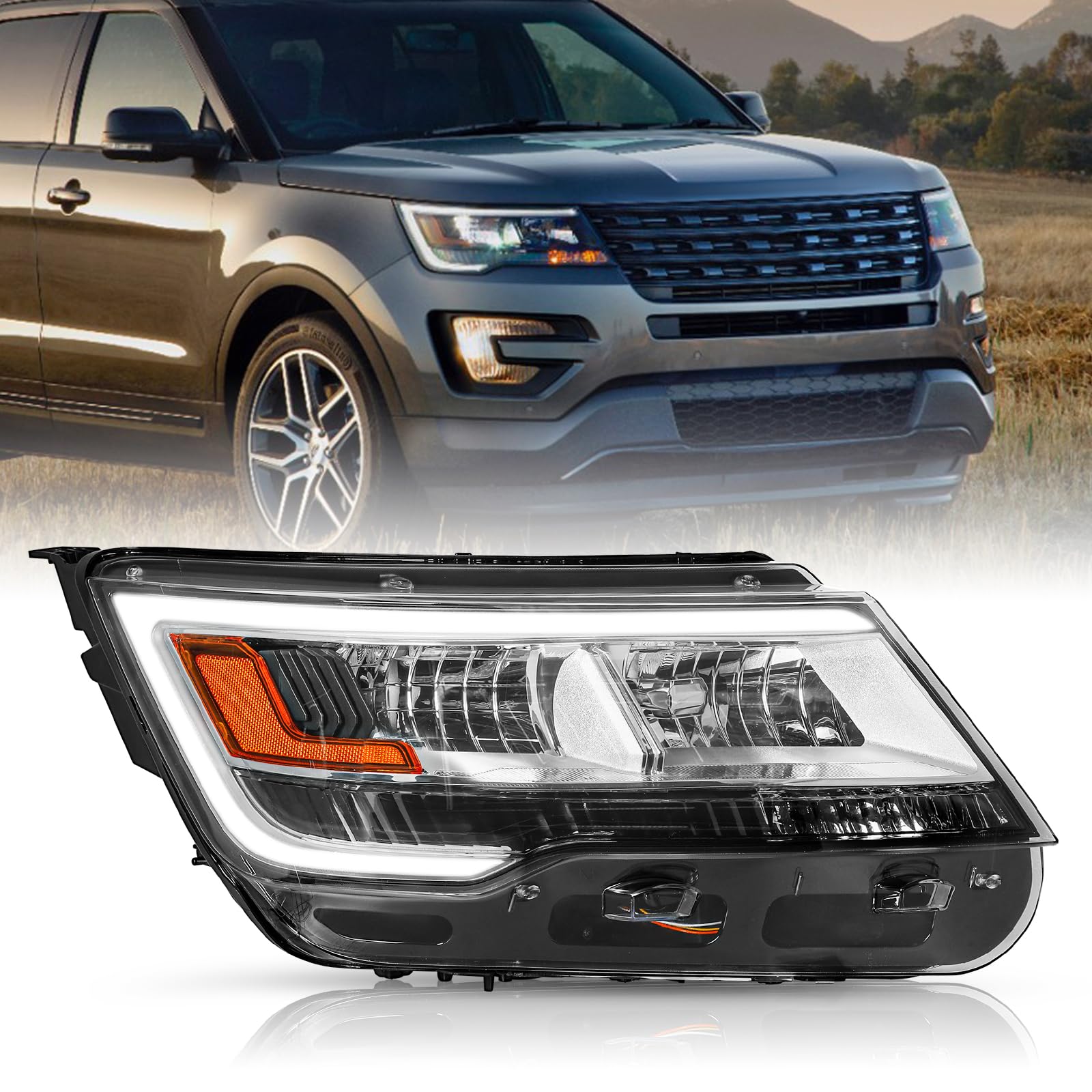 Amazon.com: TUSDAR Headlight Assembly for 2016 2017 2018 Ford Explorer ...