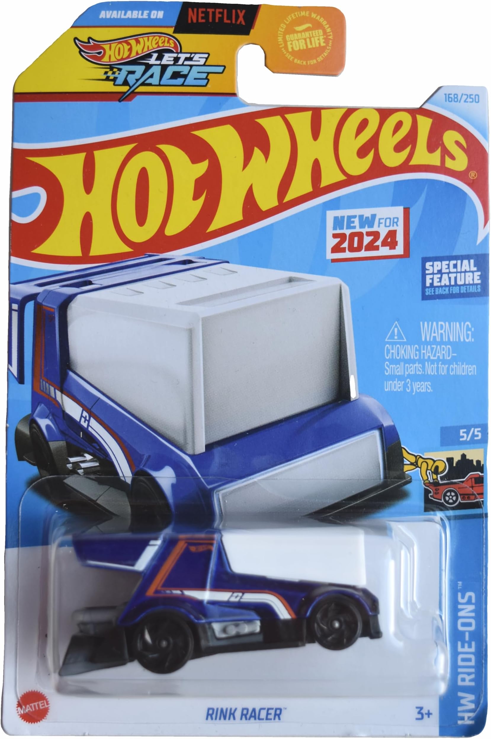 Hot Wheels Rink Racer, Blue and White, HW Ride Ons Series 5/5, Die-Cast ...
