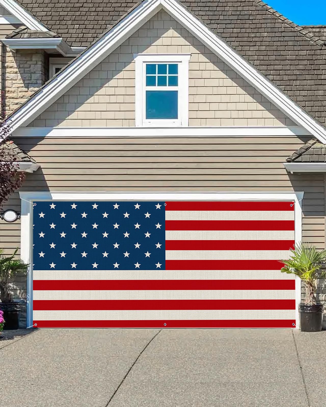 Amazon.com: Fourth of July American Flag Garage Door Decorations ...