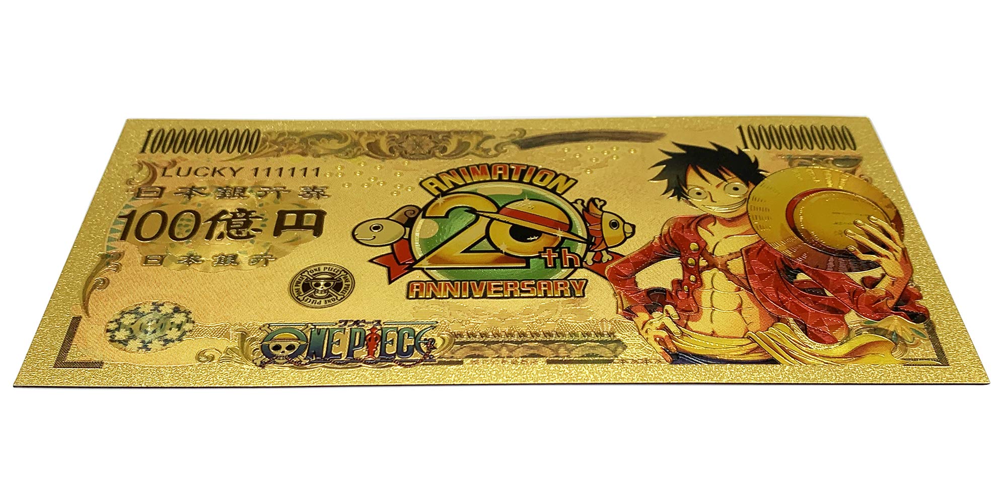 Yjacuing Anime One Piece Gold Coated Banknote Limited Edition ...