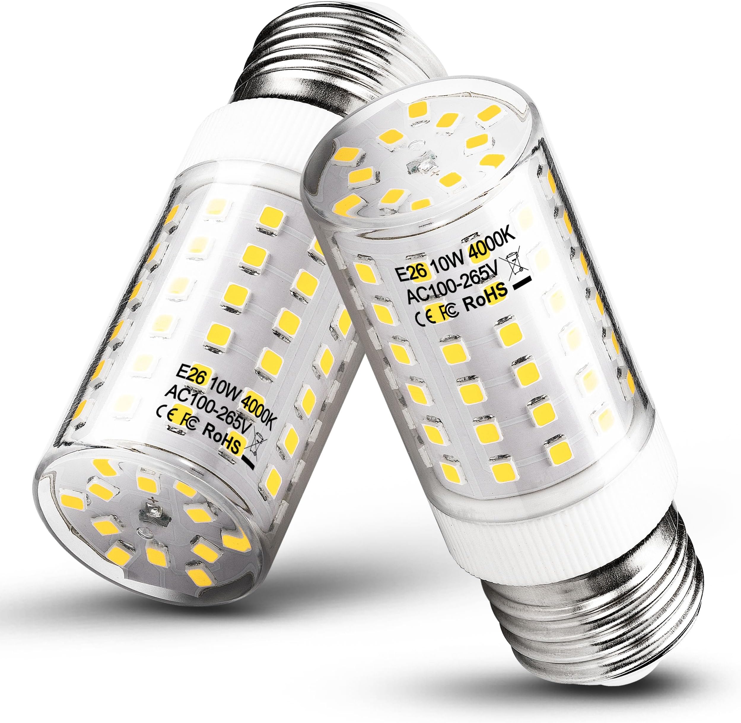 Heifymi E26 10W LED Candelabra Light Bulb 4000K Natural White 1200lm ...