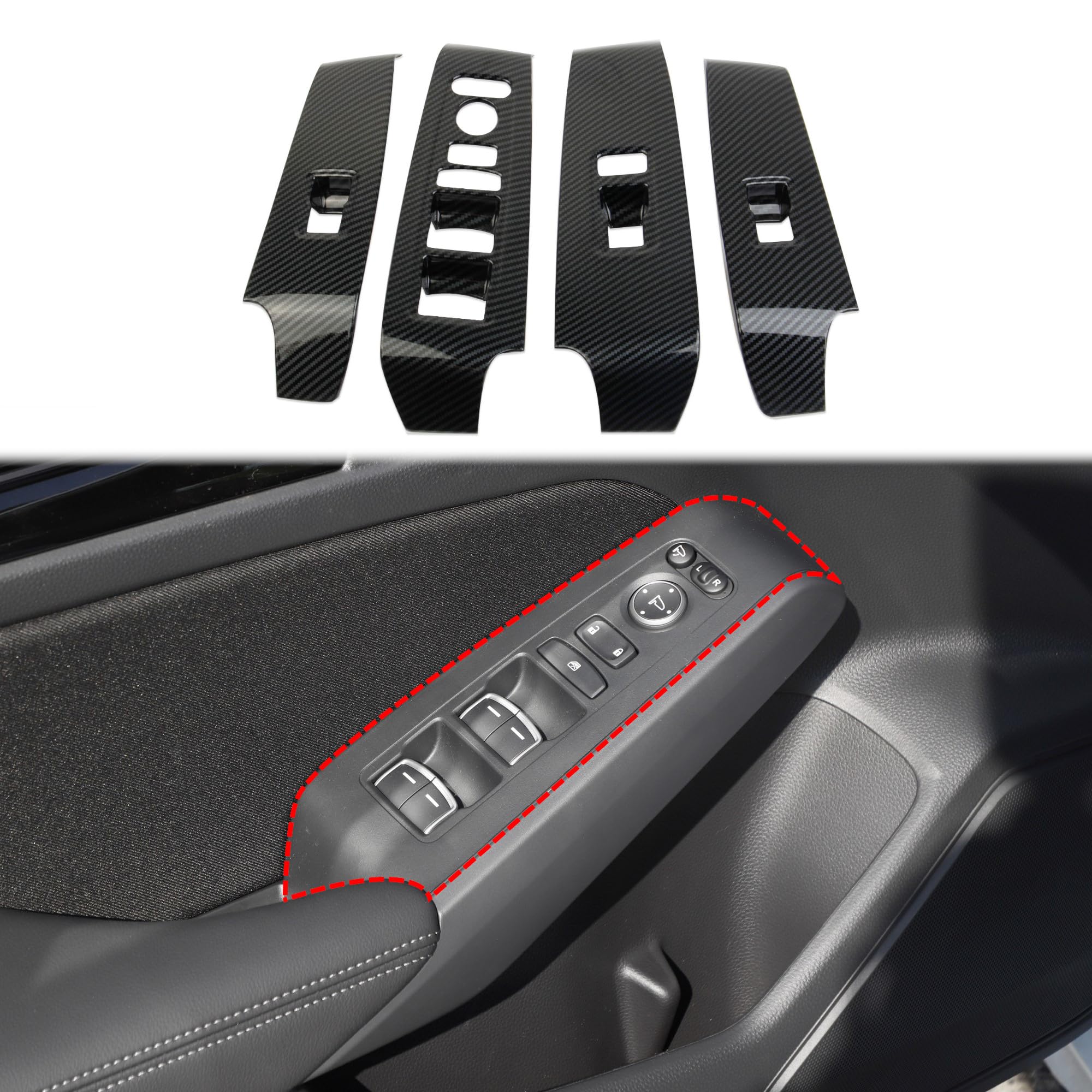 Snapklik.com : Fewshaw Carbon Fiber Interior Door Handrail Window Lift ...