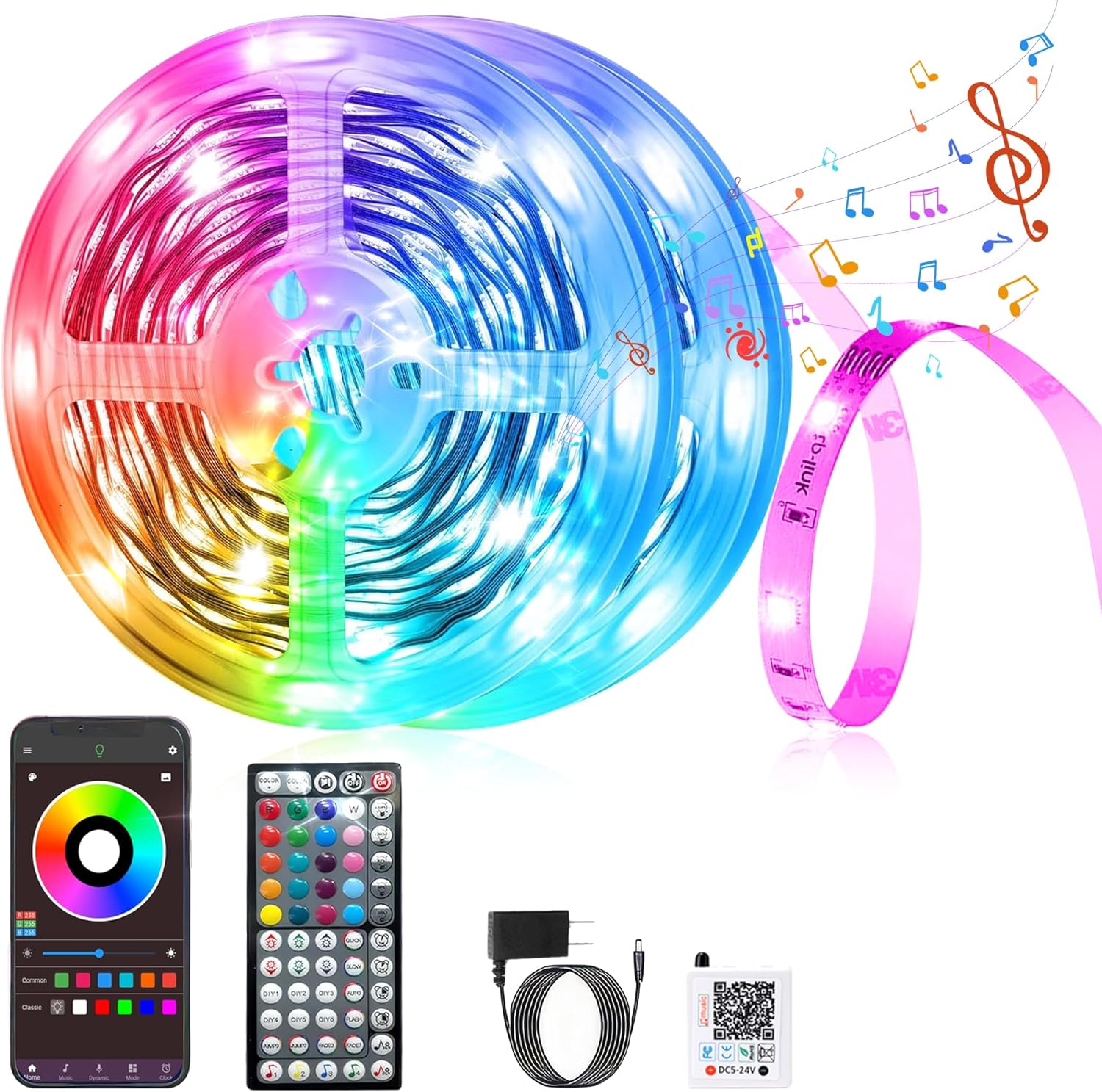 Amazon.com: Ledagic Led Lights for Bedroom 100ft Music Sync Color ...