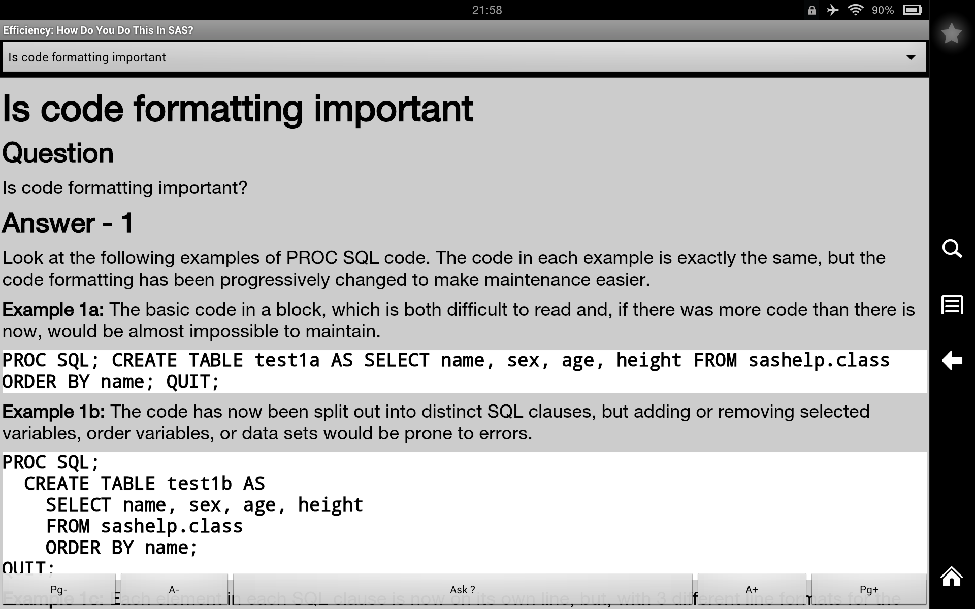 Efficiency: How Do You Do This in SAS? - App on Amazon Appstore